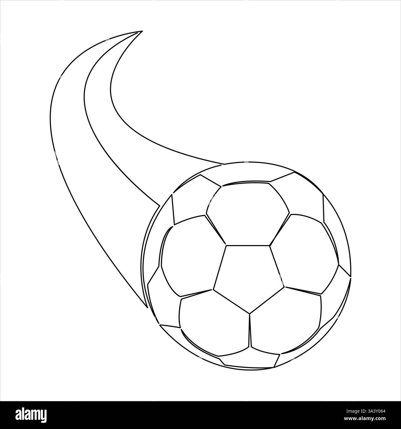 One continuous line art drawing of football ball design World cup ...