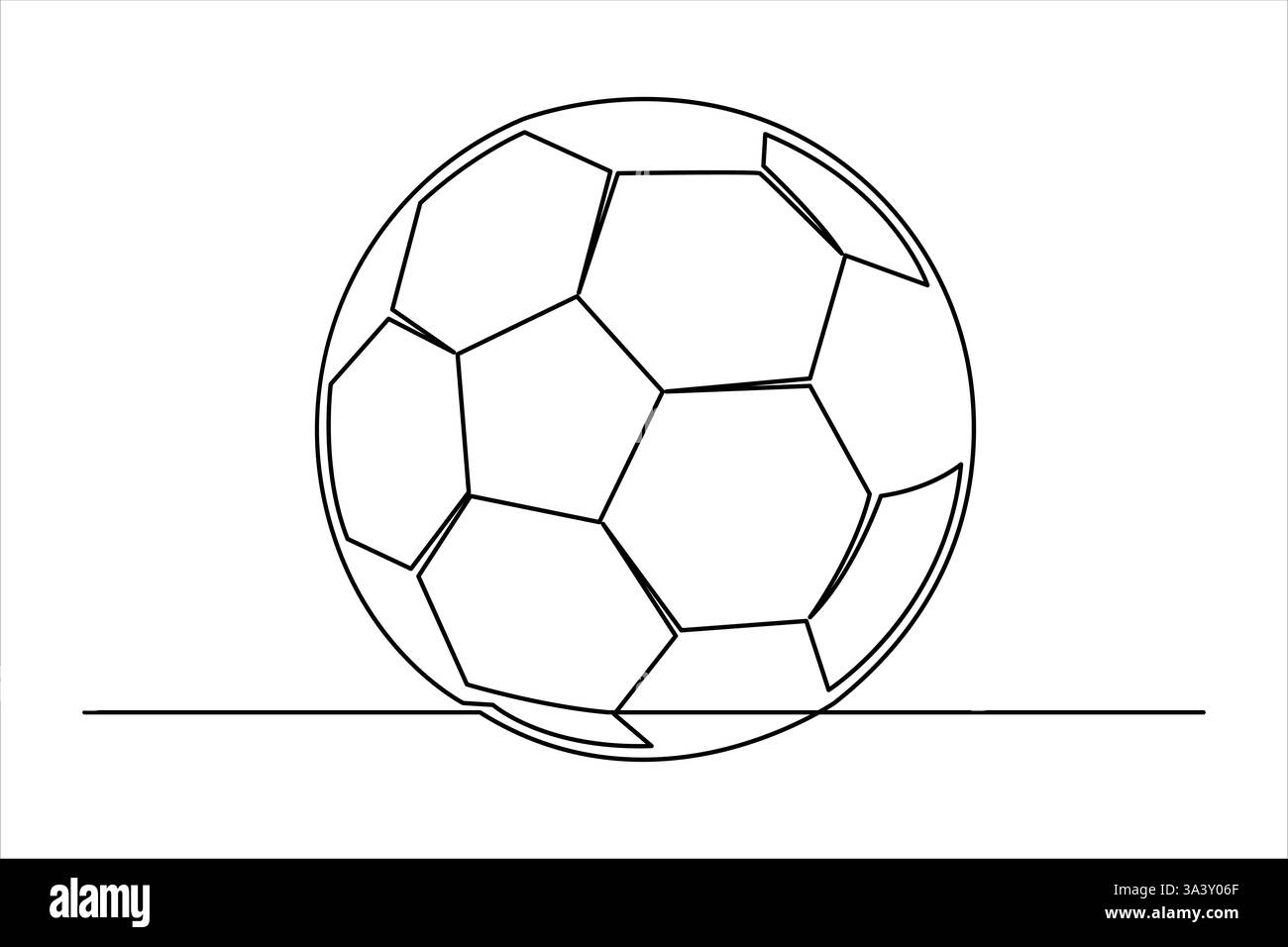 One continuous line art drawing of football ball design World cup ...