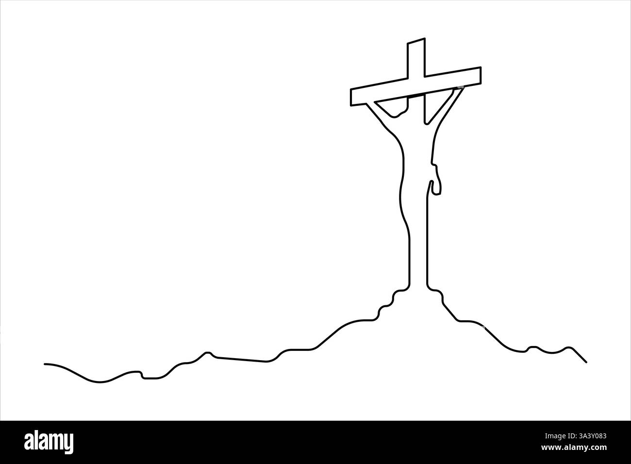 Good Friday continuous one line art drawing of vector illustration ...