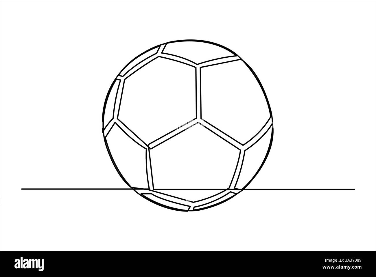 One continuous line art drawing of football ball design World cup ...