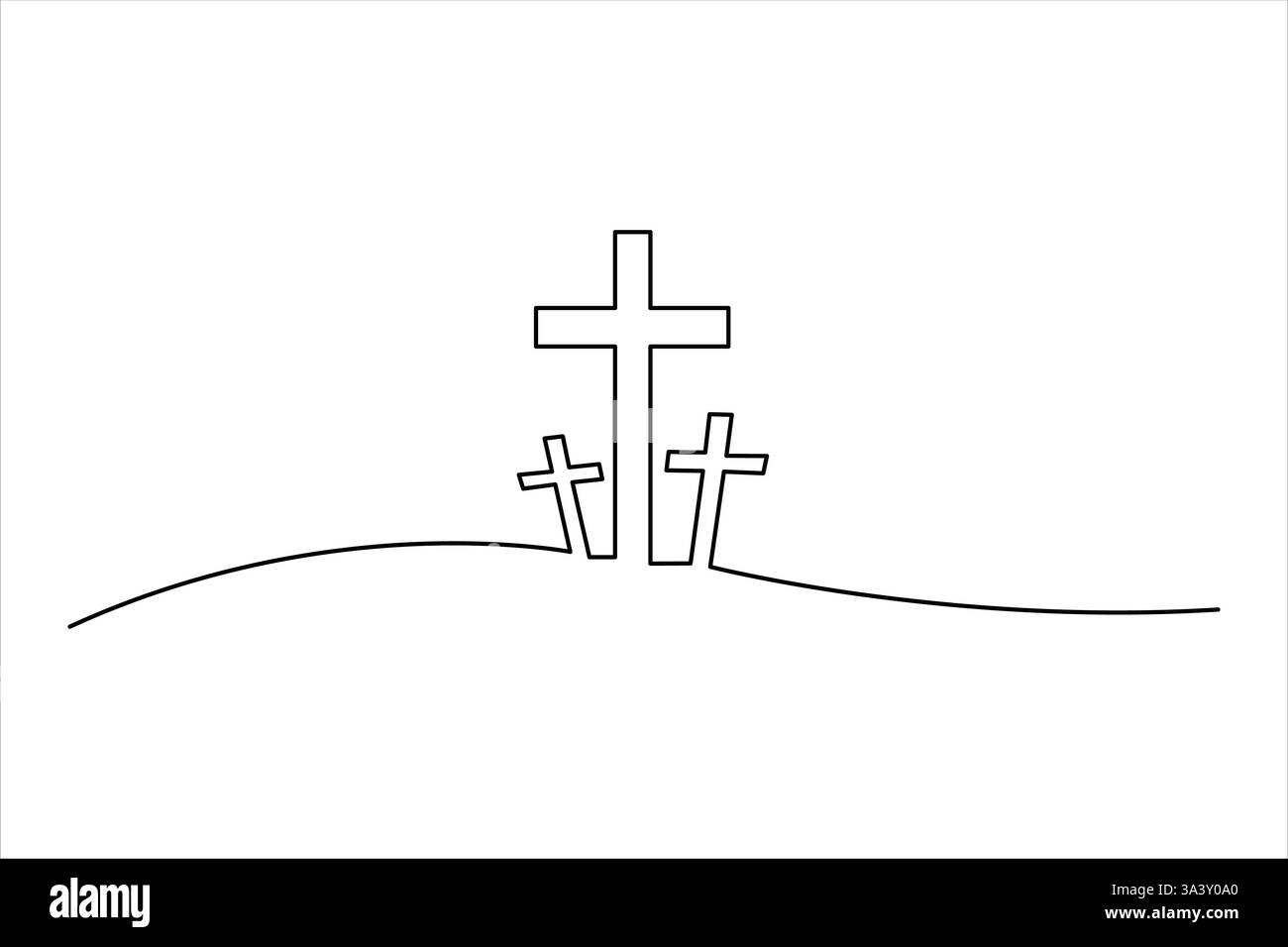 Good Friday continuous one line art drawing of vector illustration ...