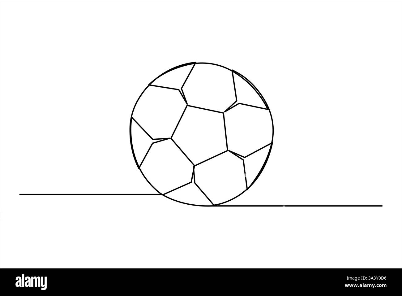 One continuous line art drawing of football ball design World cup ...
