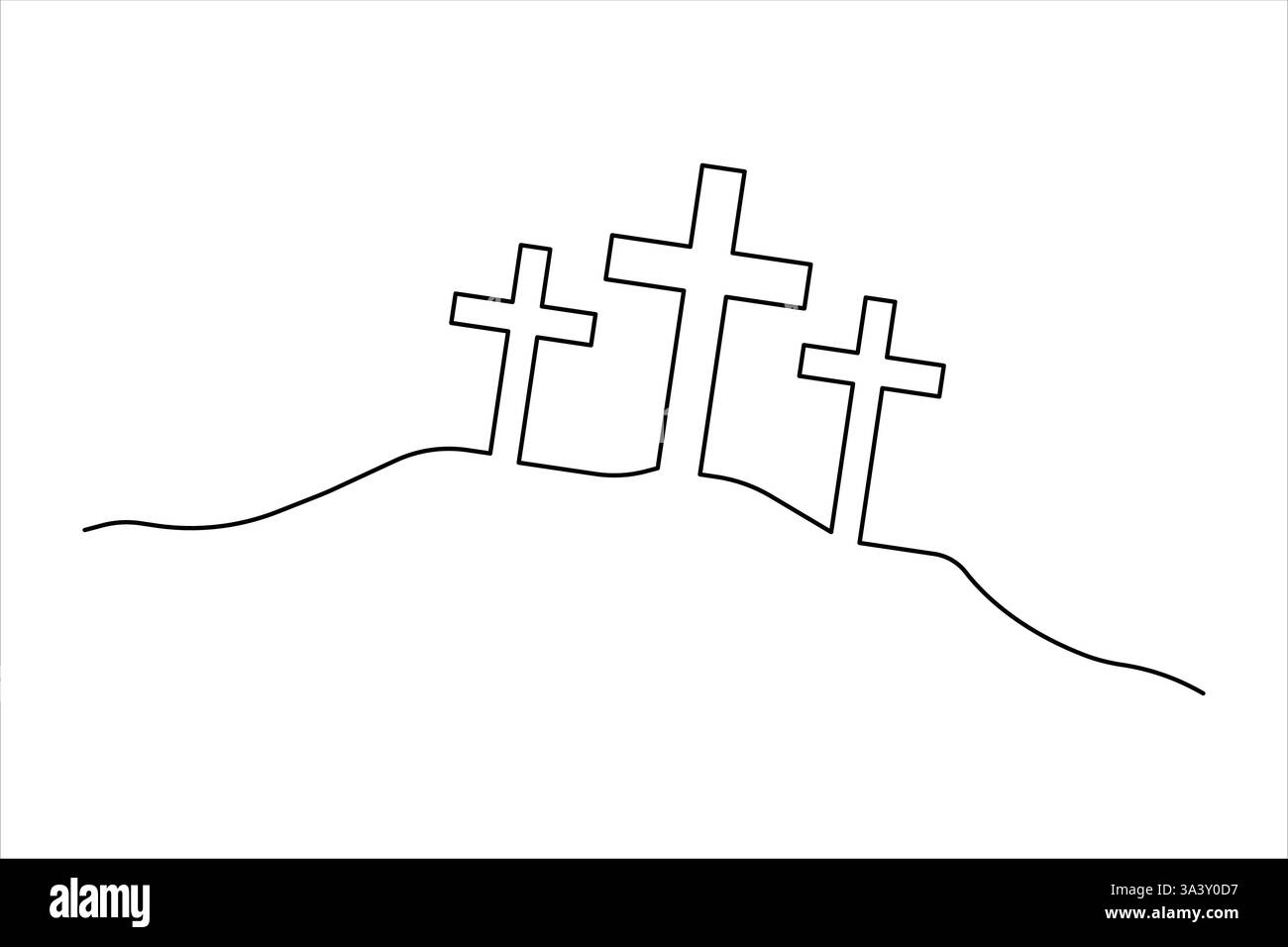 Good Friday continuous one line art drawing of vector illustration ...