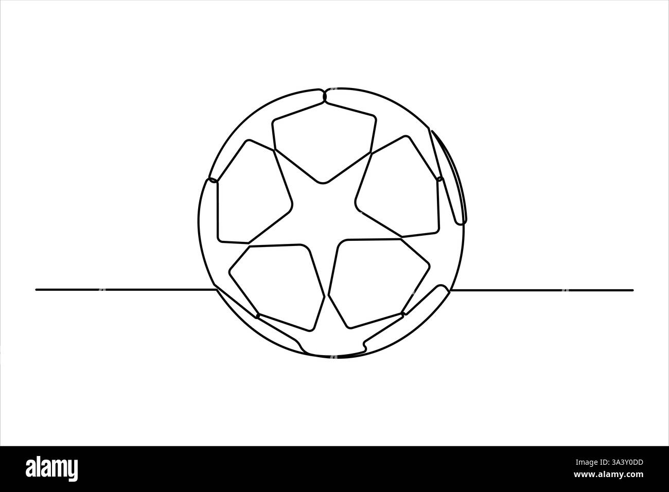 One continuous line art drawing of football ball design World cup ...