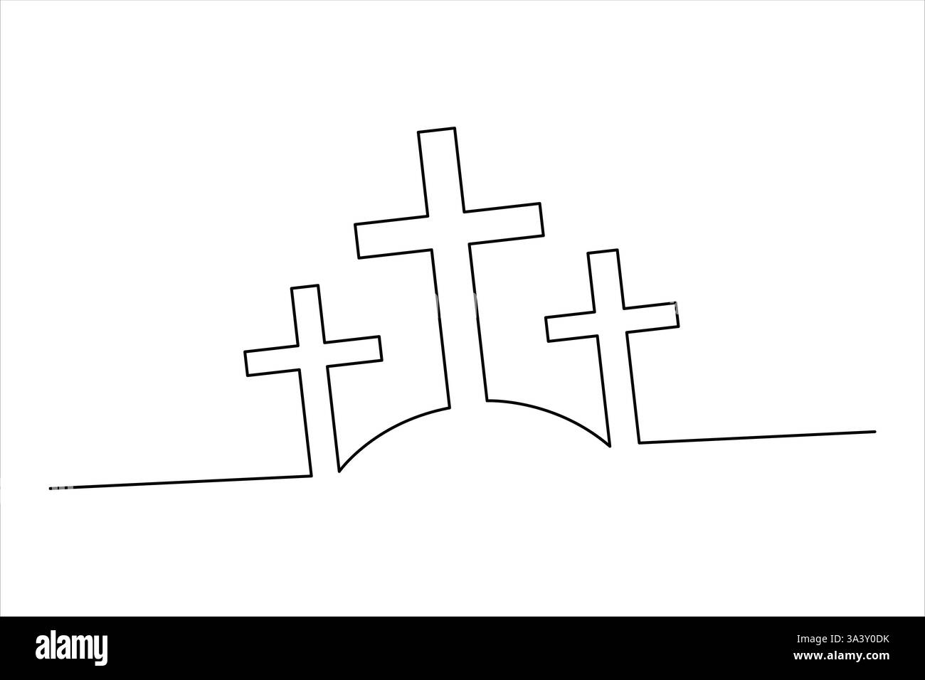 Good Friday continuous one line art drawing of vector illustration ...