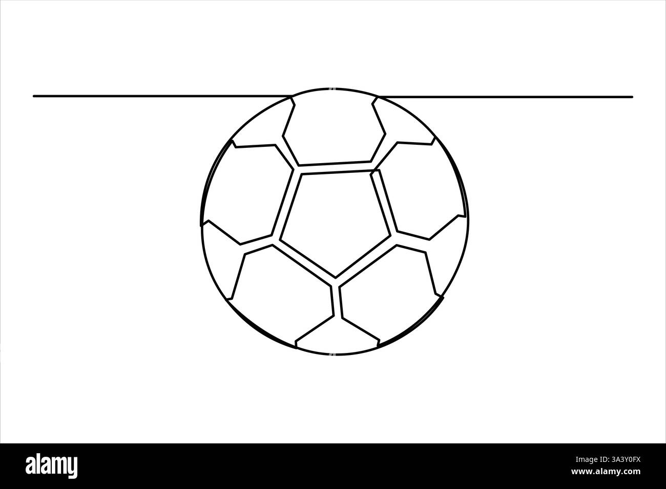 One continuous line art drawing of football ball design World cup ...