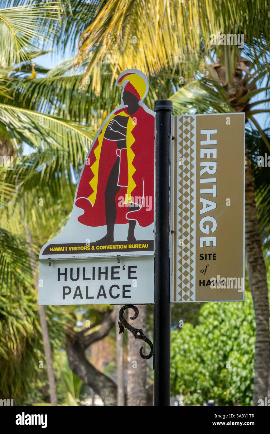 Hulihe'e Palace Sign, Kailua-Kona Summer Palace For Hawaiian Royalty ...