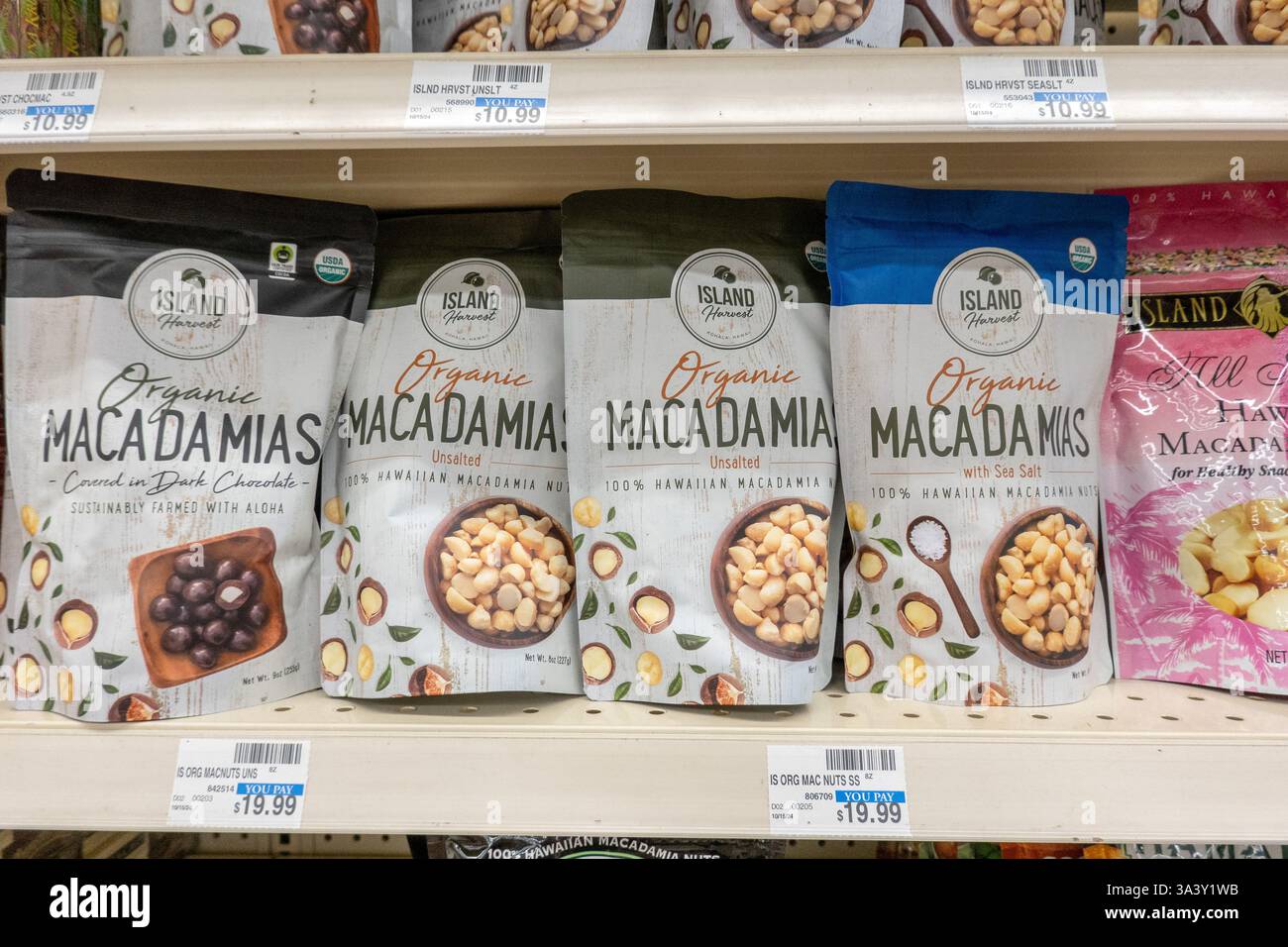 Packages Of Island Harvest Brand Macadamia Nuts With Various Flavours ...