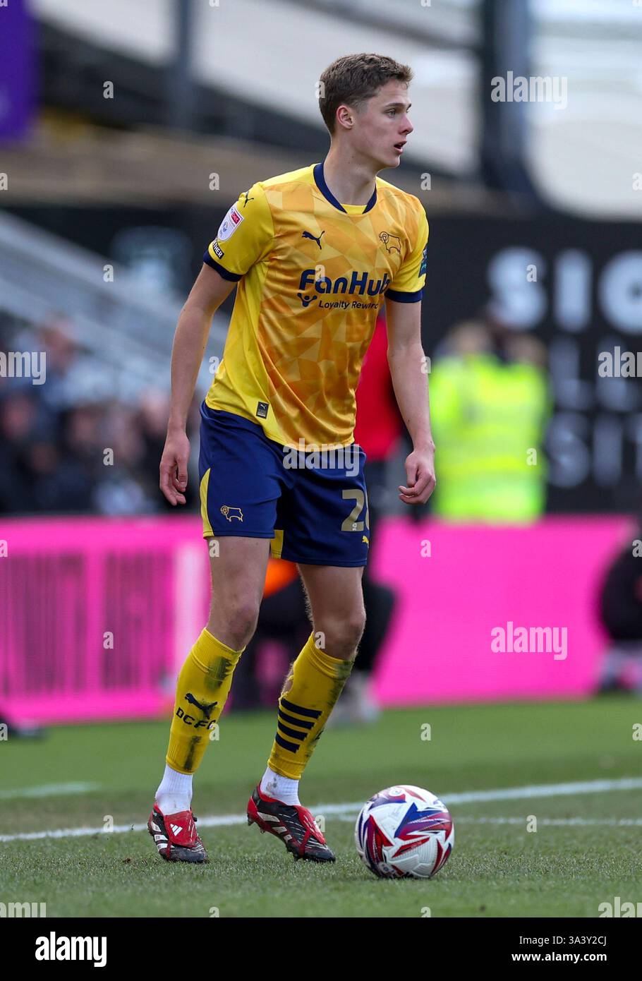 Derby County's Harrison Armstrong in action during the Sky Bet ...