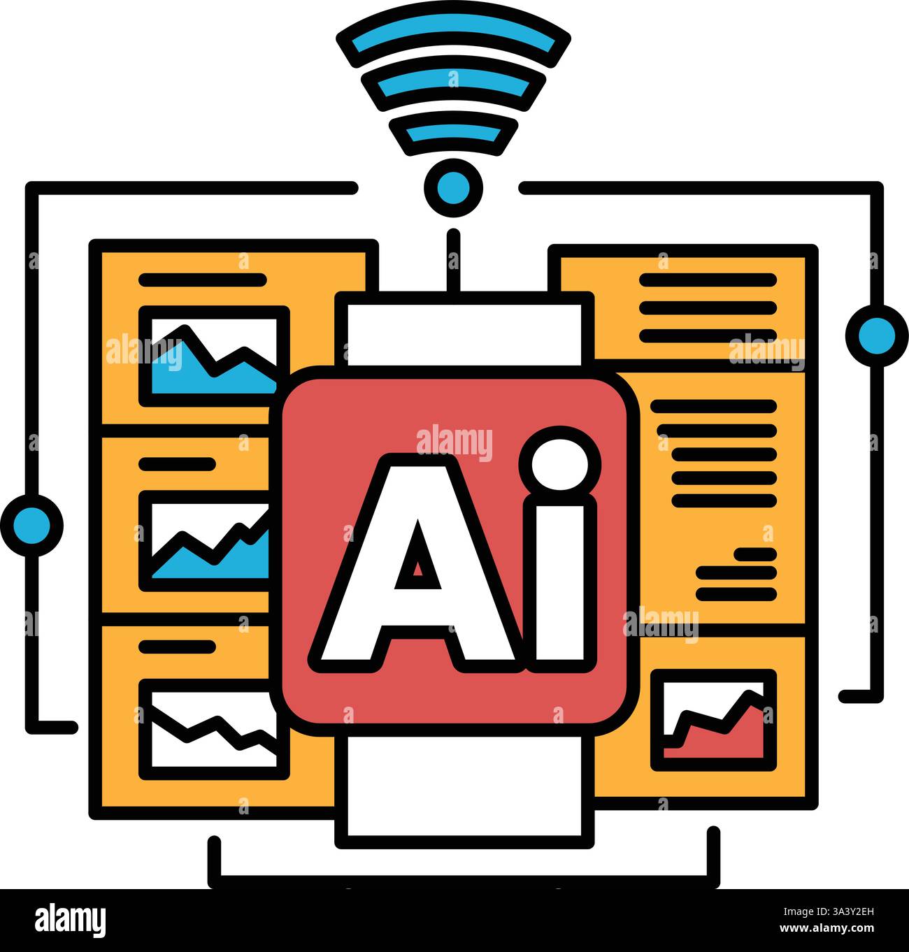 Electronic charts with the letters AI on itฆ surrounded by a blue and ...