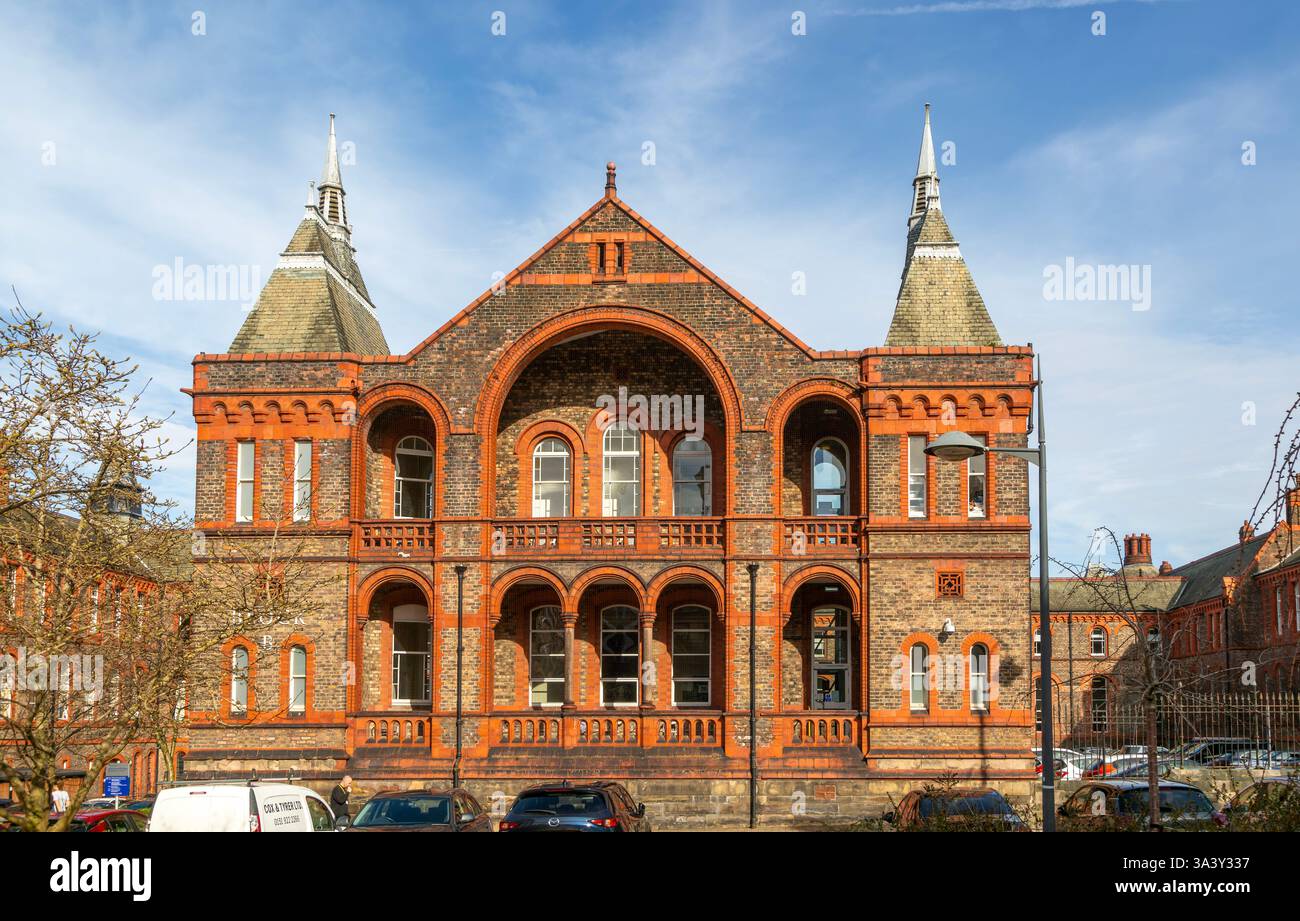 Red brick of historic Waterhouse buildings, North Campus, University of ...
