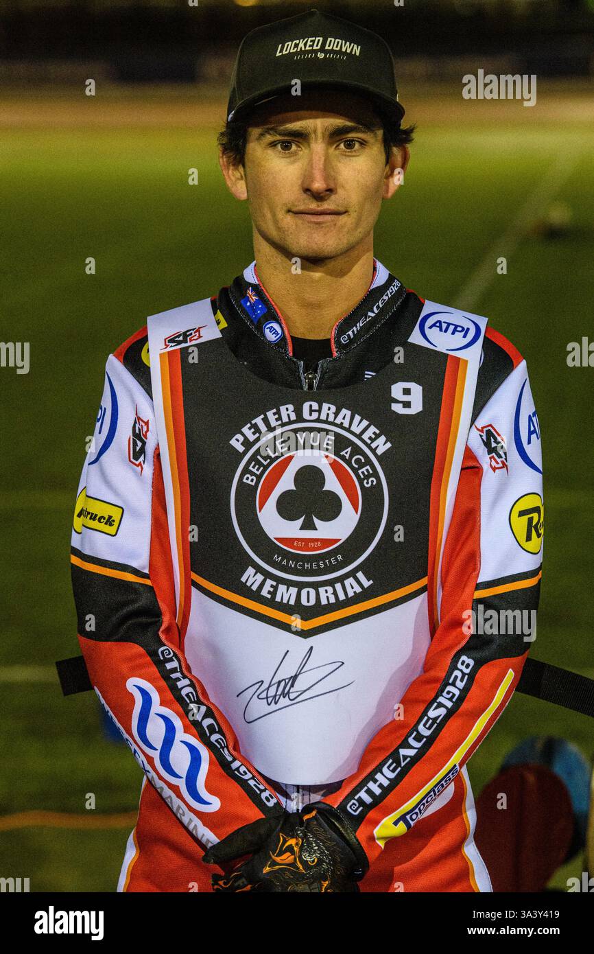 Manchester on Monday 17th March 2025. Zach Cook during the Peter Craven ...