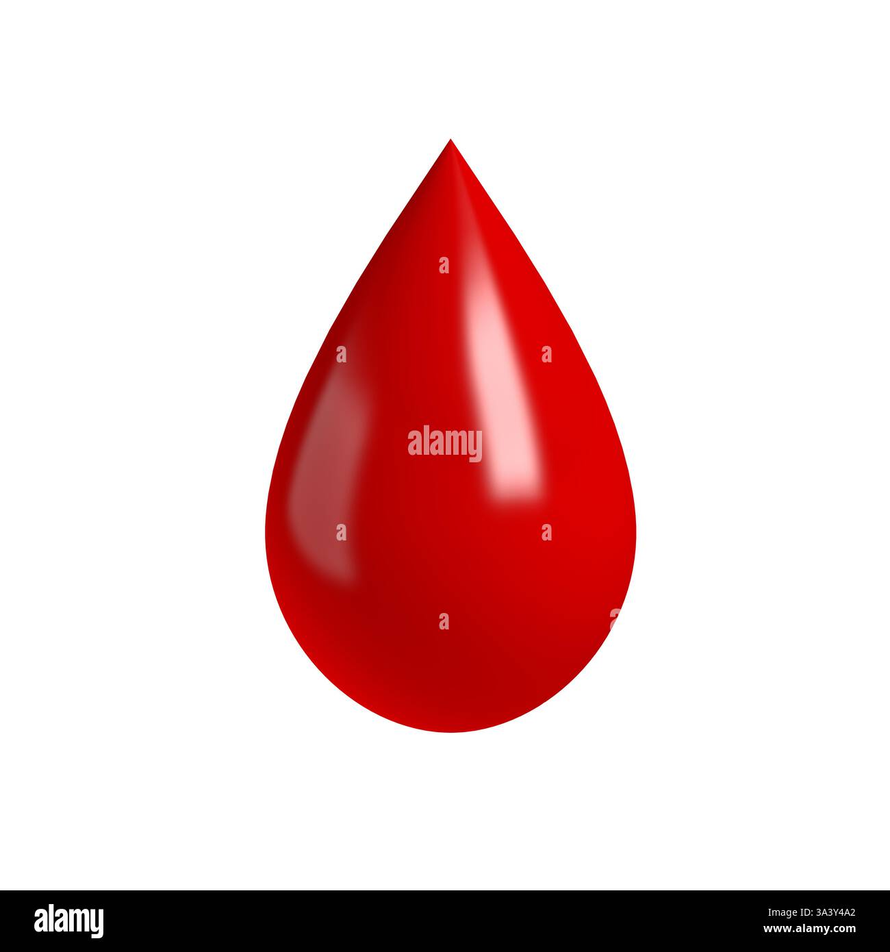 Blood drop isolated on white background. 3d illustration Stock Photo - Alamy