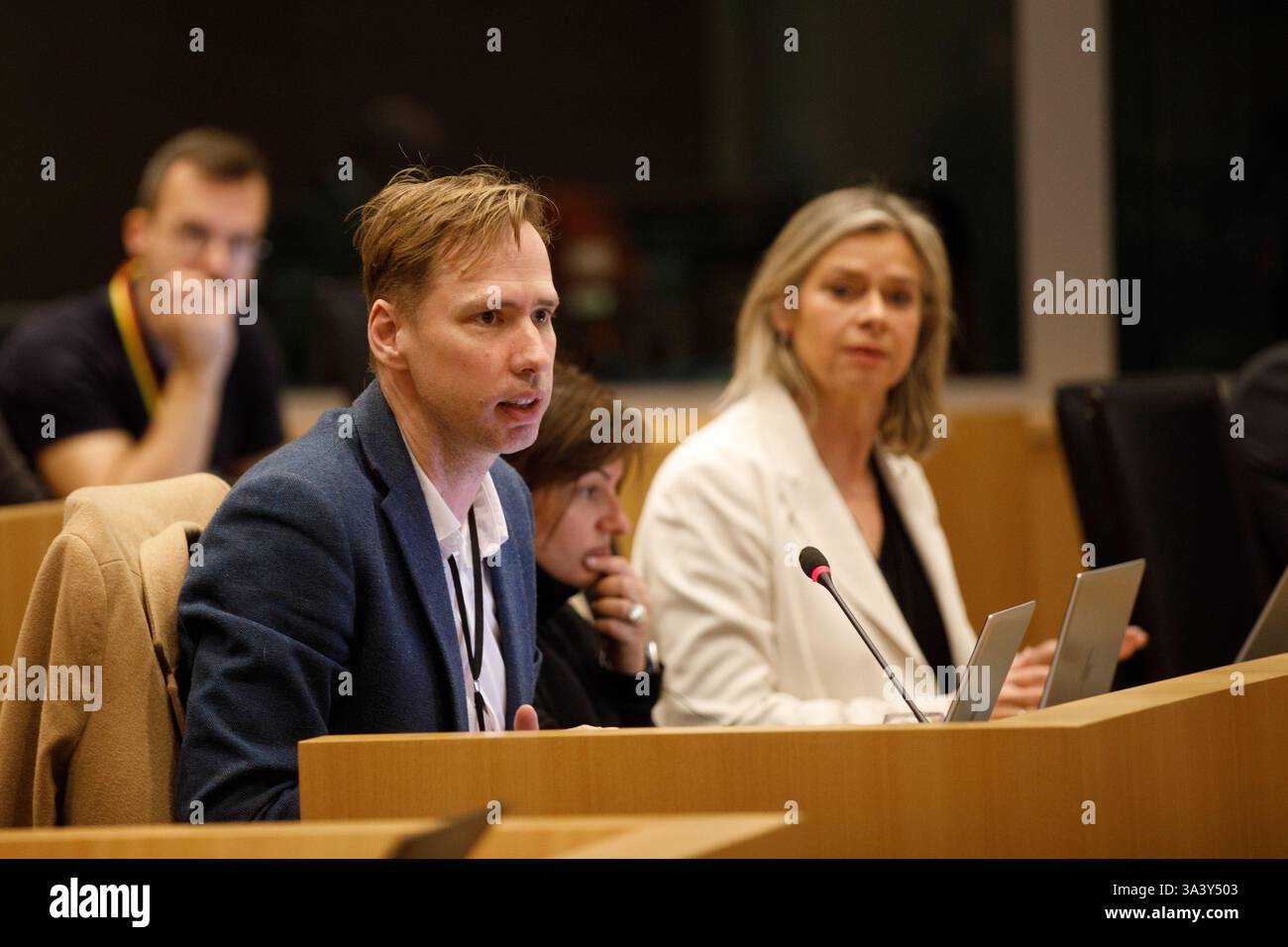 Brussels, Belgium. 18th Mar, 2025. N-VA's Bert Wollants pictured during ...