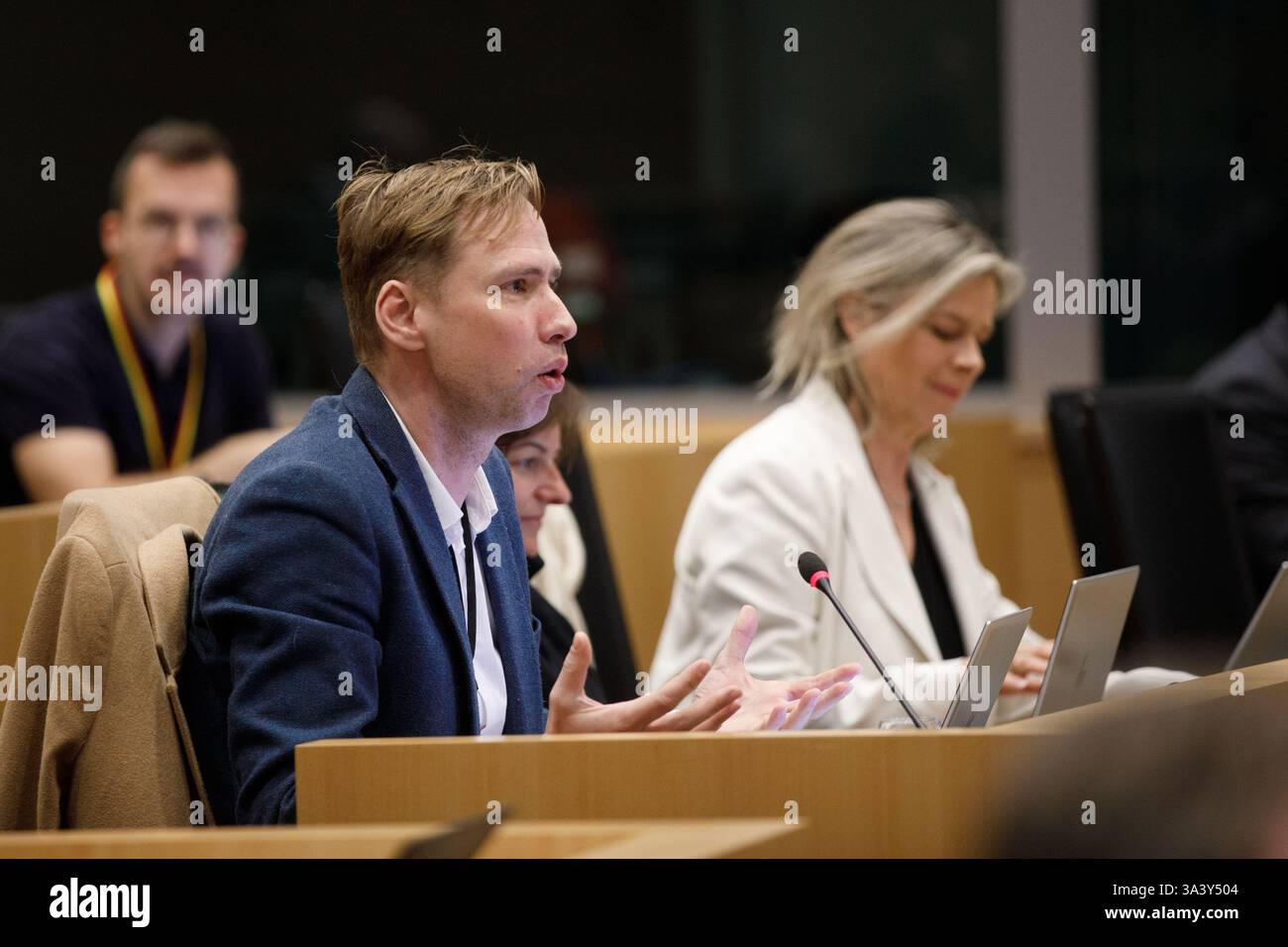 Brussels, Belgium. 18th Mar, 2025. N-VA's Bert Wollants pictured during ...