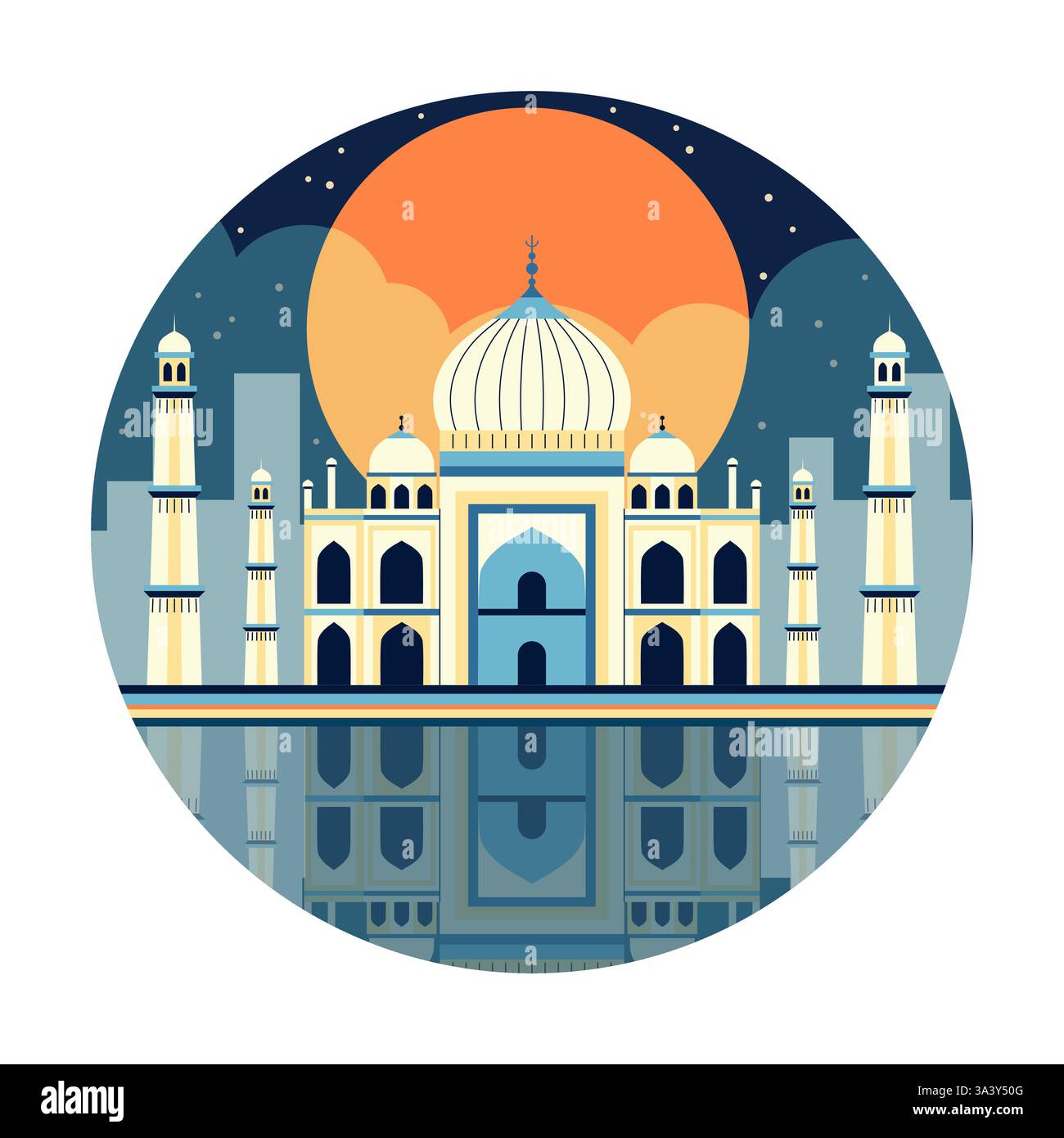 Taj Mahal India Landmark in Flat Design Stock Vector Image & Art - Alamy