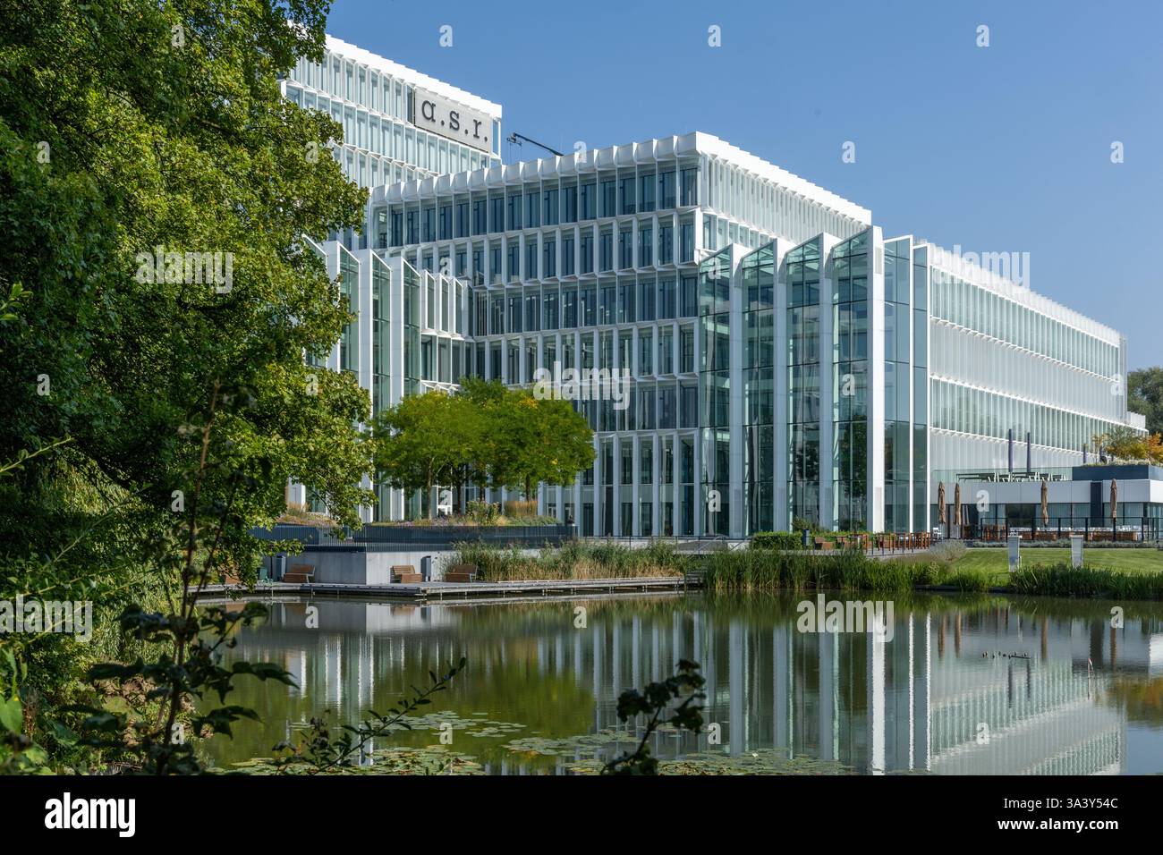 a.s.r. logo sign at the office. ASR Nederland is a listed Dutch ...