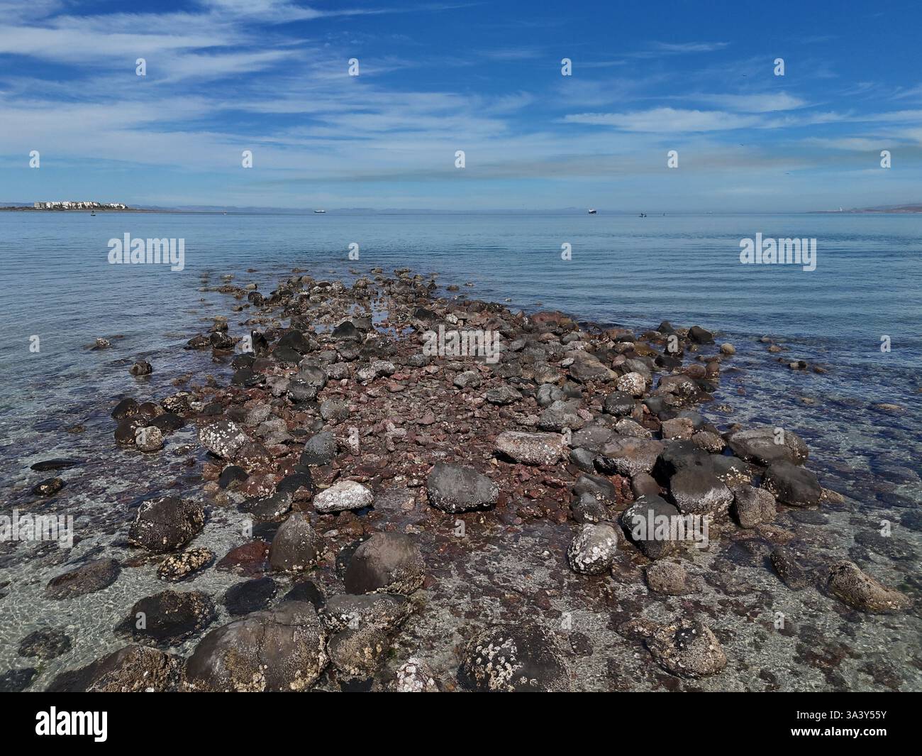 sandy beach in front of malecon in La Paz city, bcs, baja california ...
