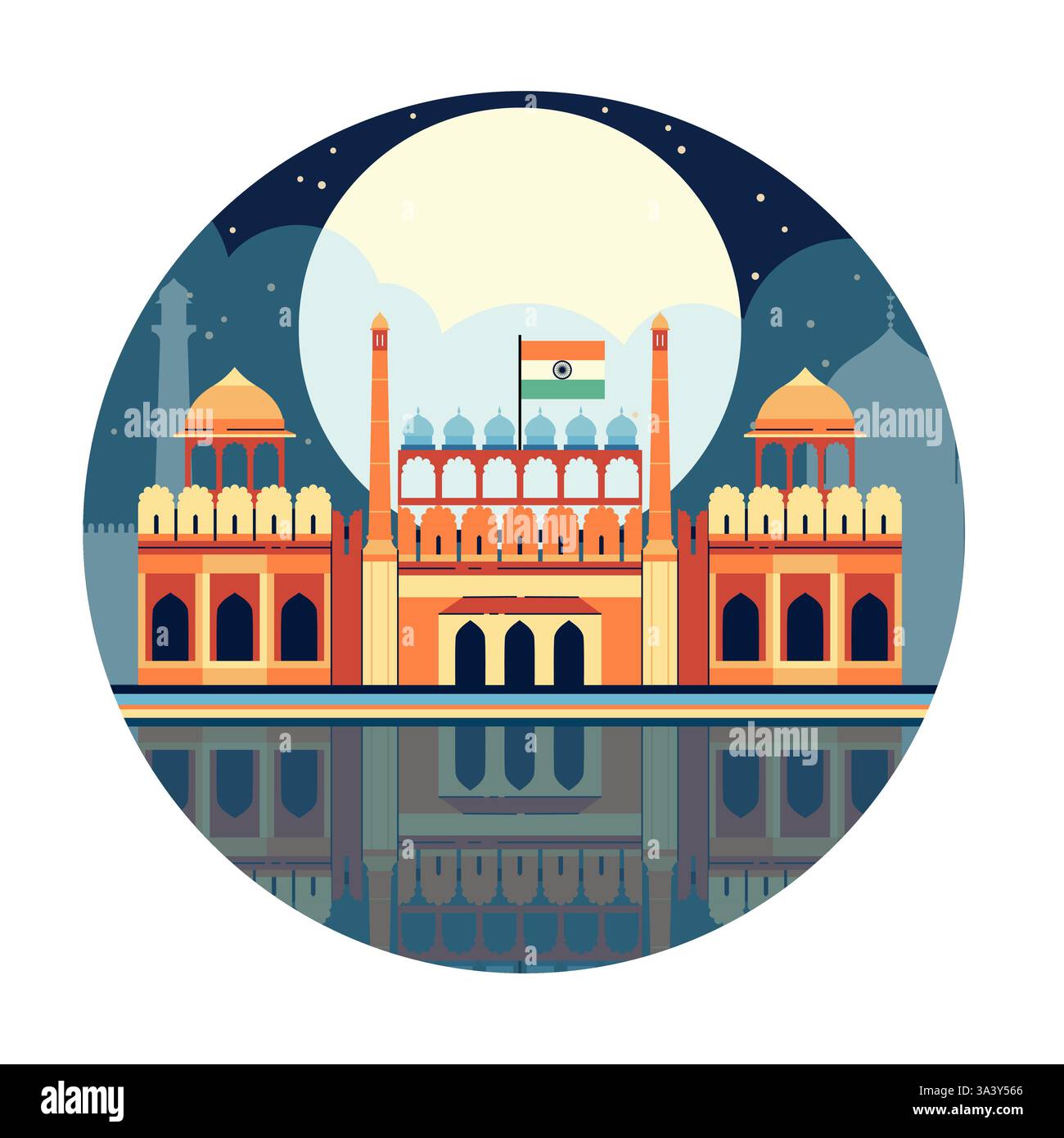 Red Fort Historic Landmark of India Stock Vector Image & Art - Alamy