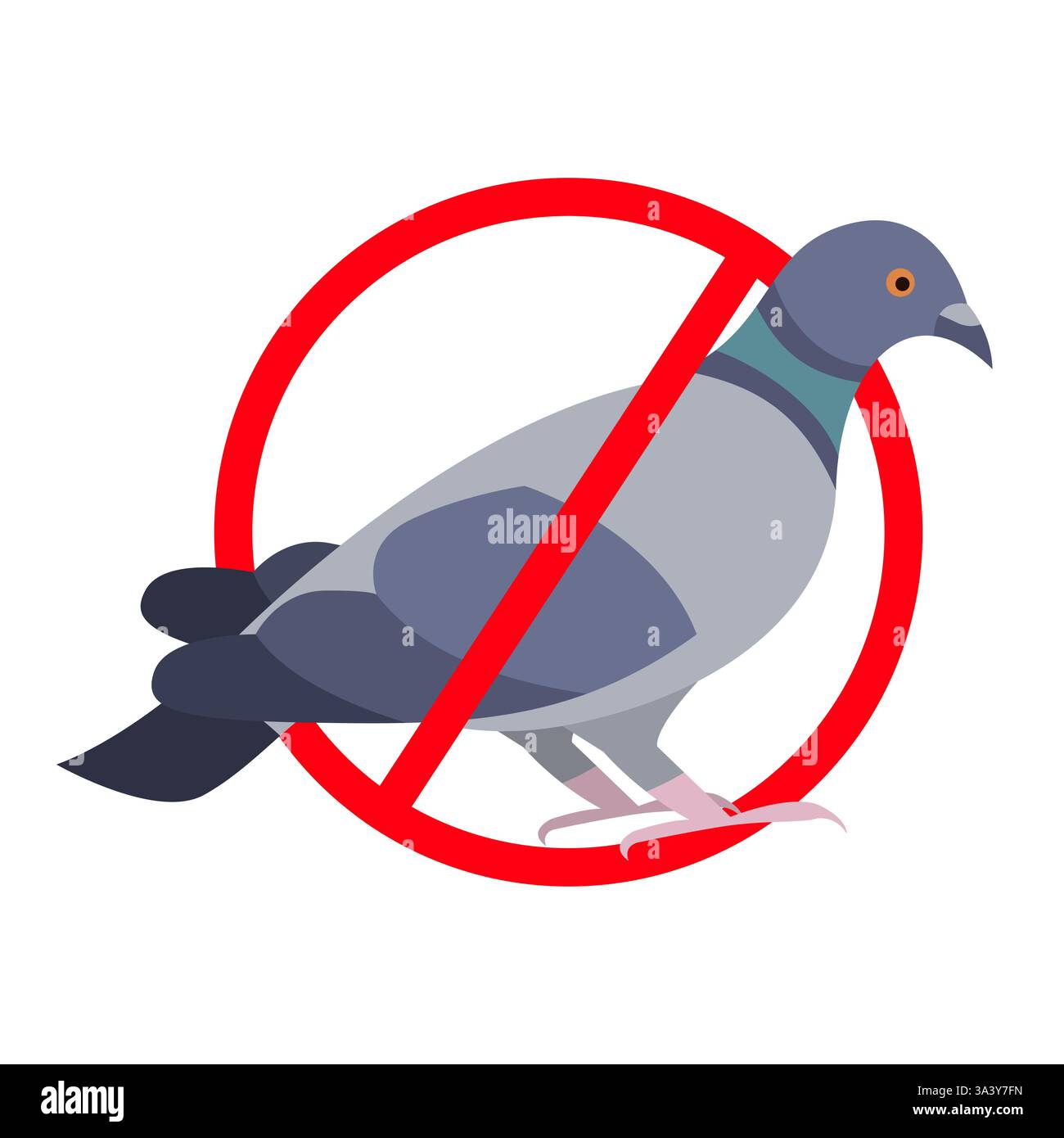 No pigeons allowed, pigeon control sign prohibiting dove birds Stock ...