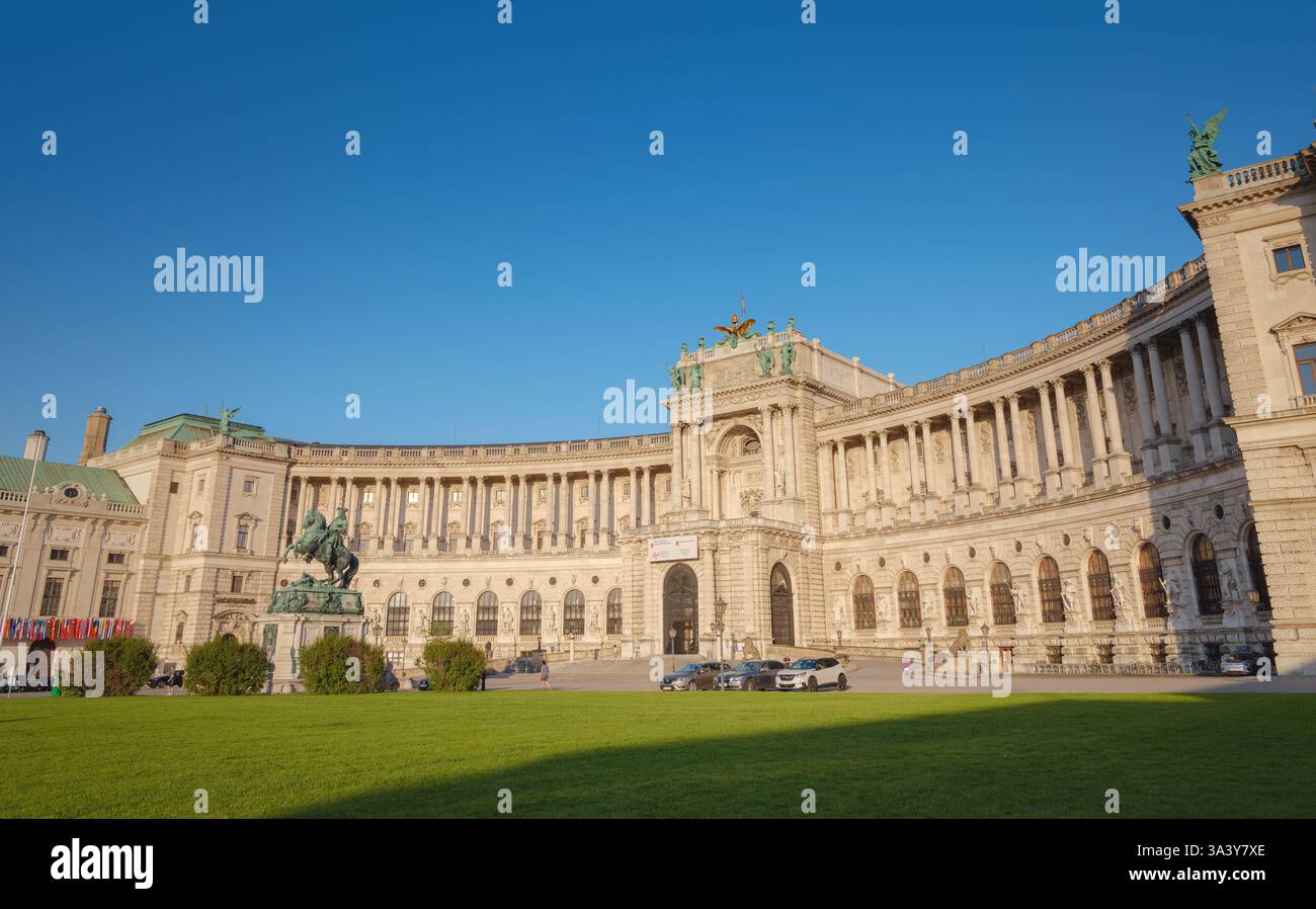 Vienna, Austria - 5 July, 2023 Hofburg palace on St. Michael square ...