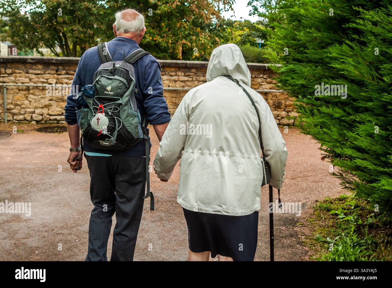 Pilgrims on the way to the chapel of St. Bernadette in the Saint ...
