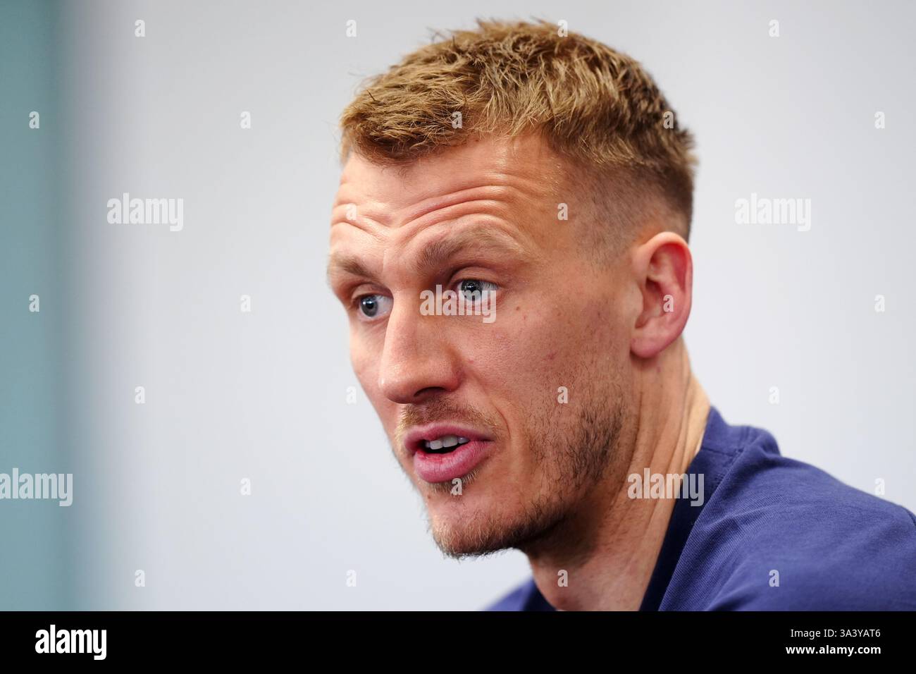 England's Dan Burn during a press conference at St George's Park ...