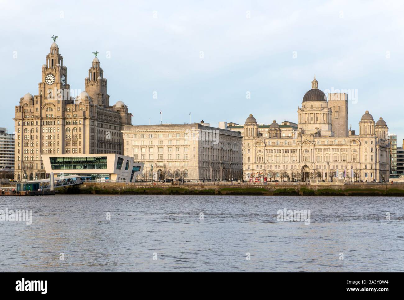 Iconic The Three Graces from River Mersey, Liverpool, England, UK ...