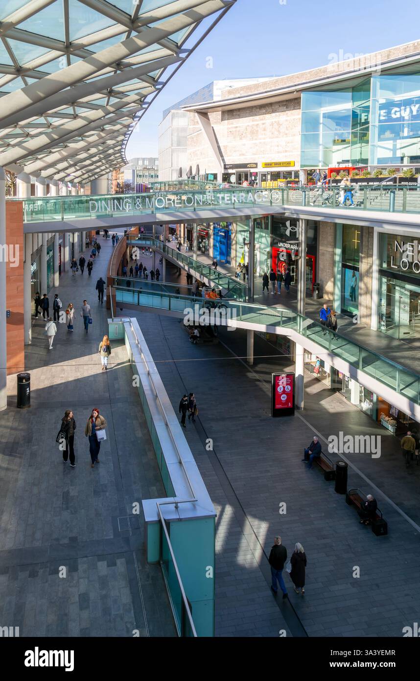Levels of shops in South John Street shopping centre, Liverpool ONE ...