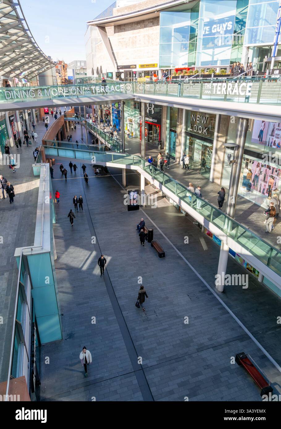 Levels of shops in South John Street shopping centre, Liverpool ONE ...