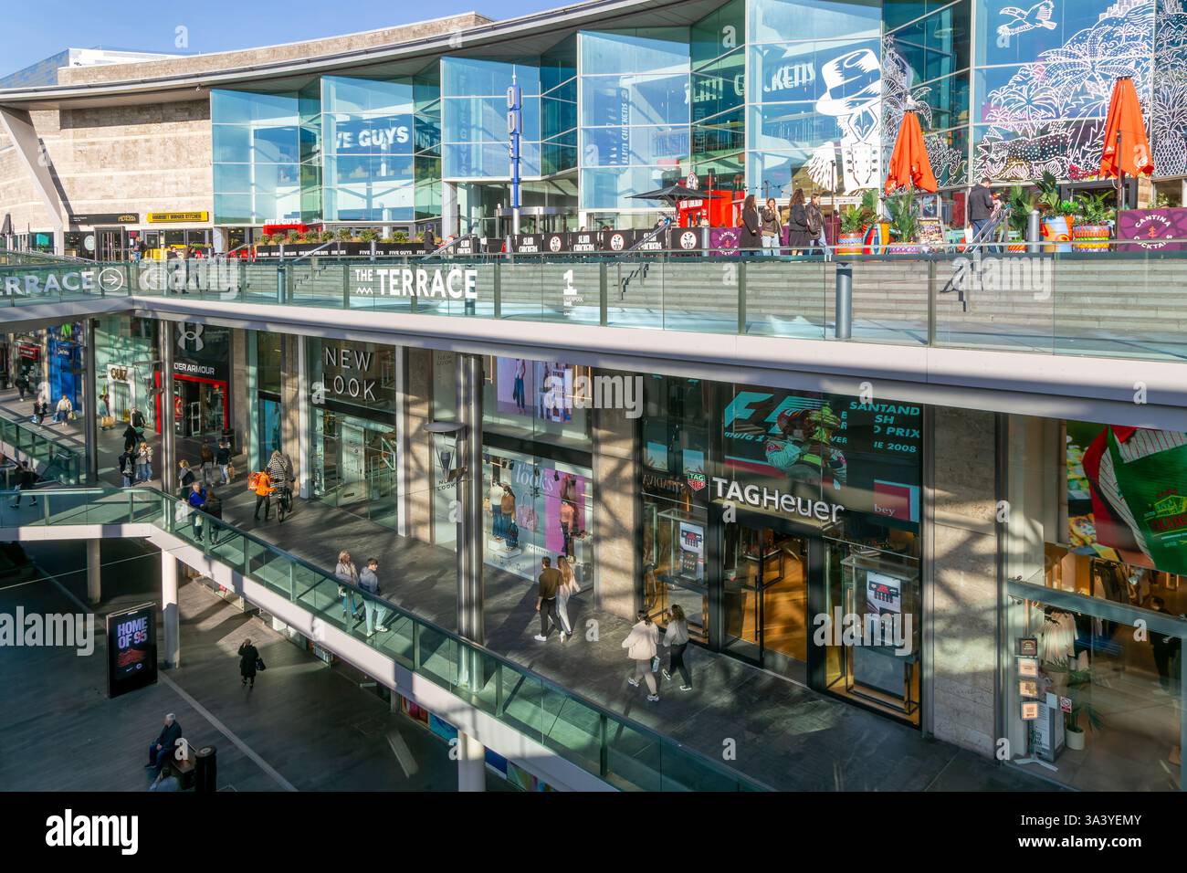 Levels of shops in South John Street shopping centre, Liverpool ONE ...