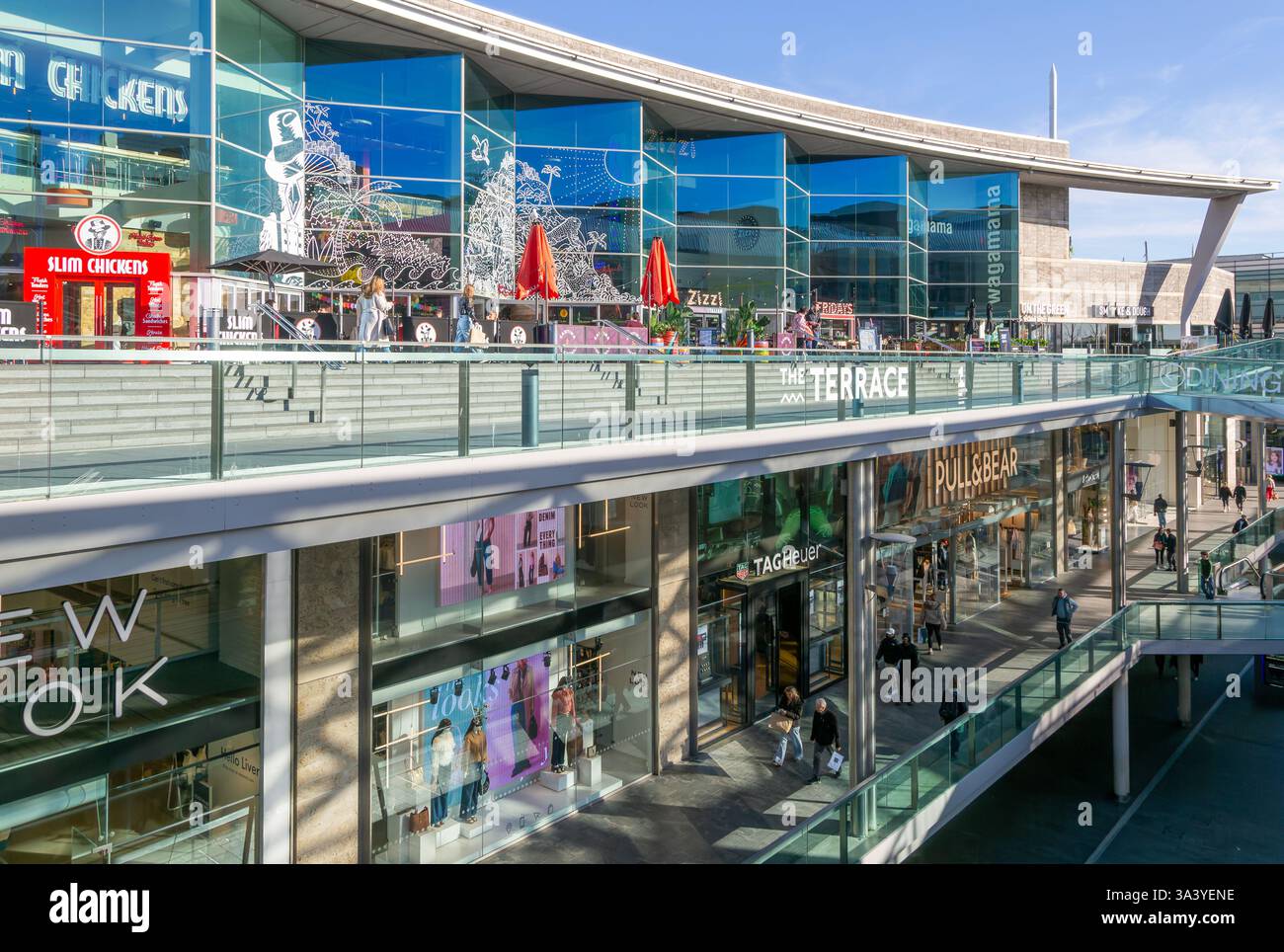 Levels of shops in South John Street shopping centre, Liverpool ONE ...