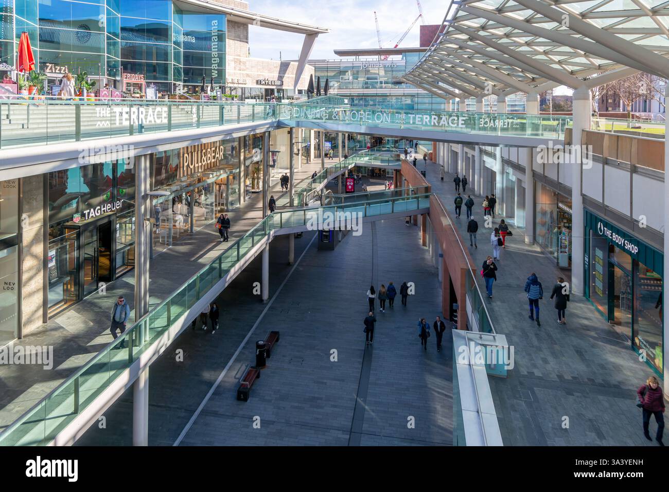 Levels of shops in South John Street shopping centre, Liverpool ONE ...