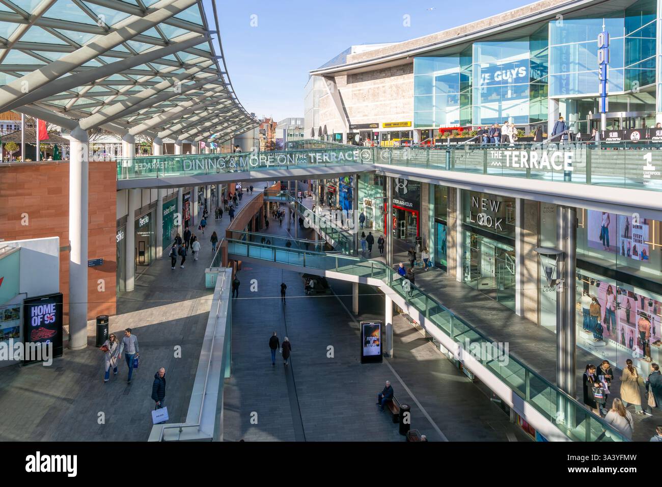 Levels of shops in South John Street shopping centre, Liverpool ONE ...