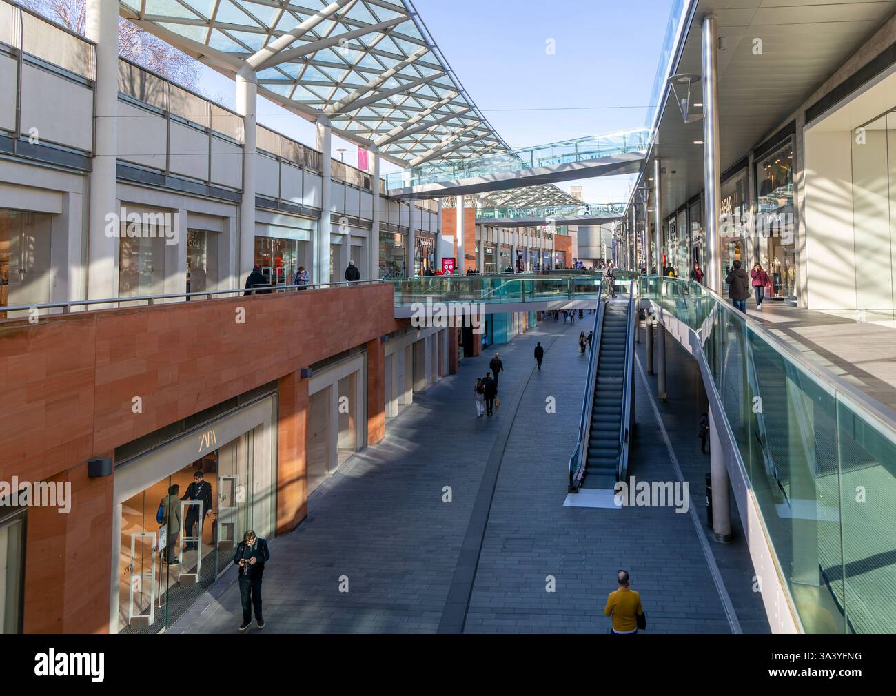 Levels of shops in South John Street shopping centre, Liverpool ONE ...