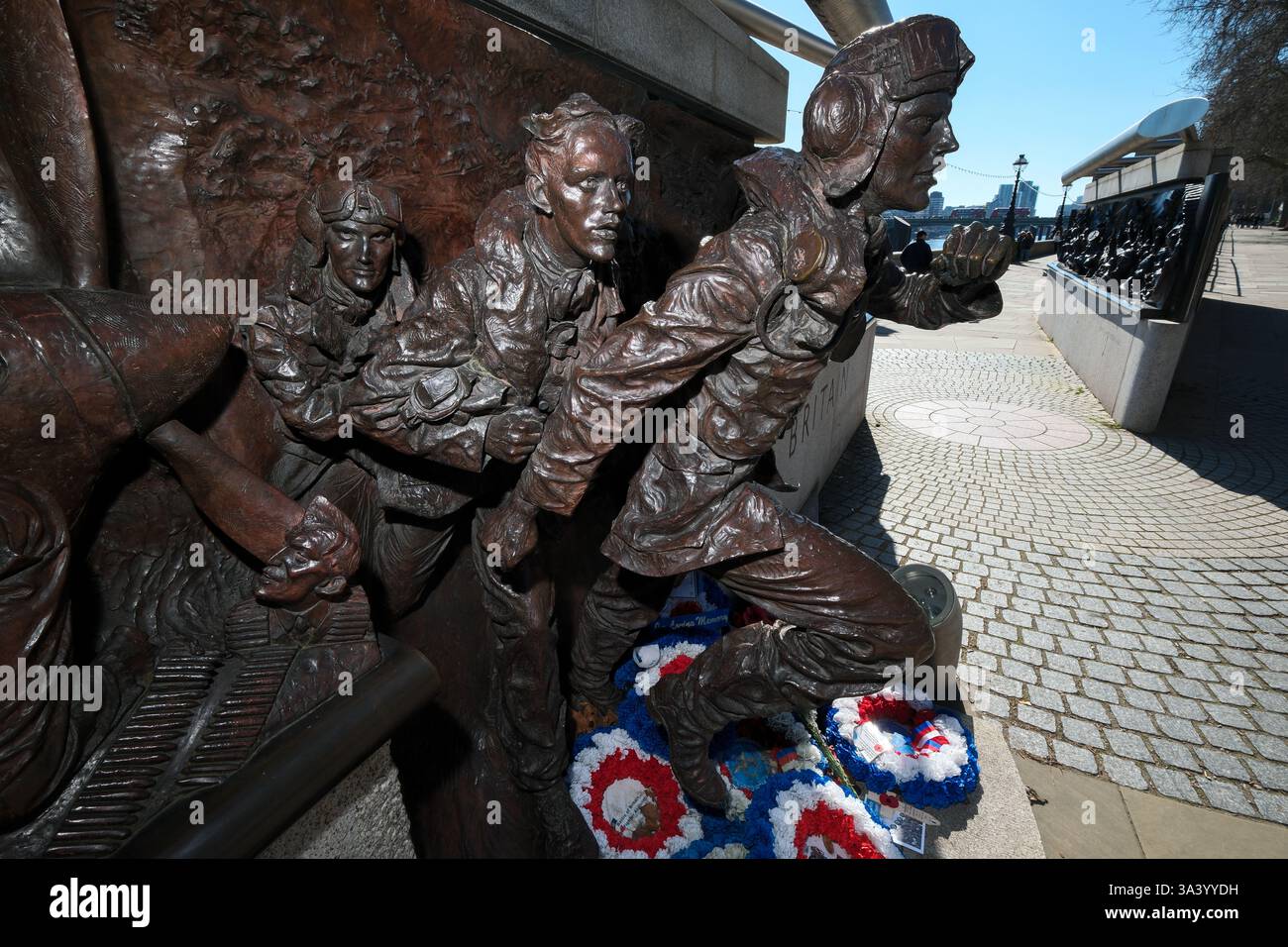 Battle of Britain memorial, London, UK. 18th Mar 2025. Last surviving ...