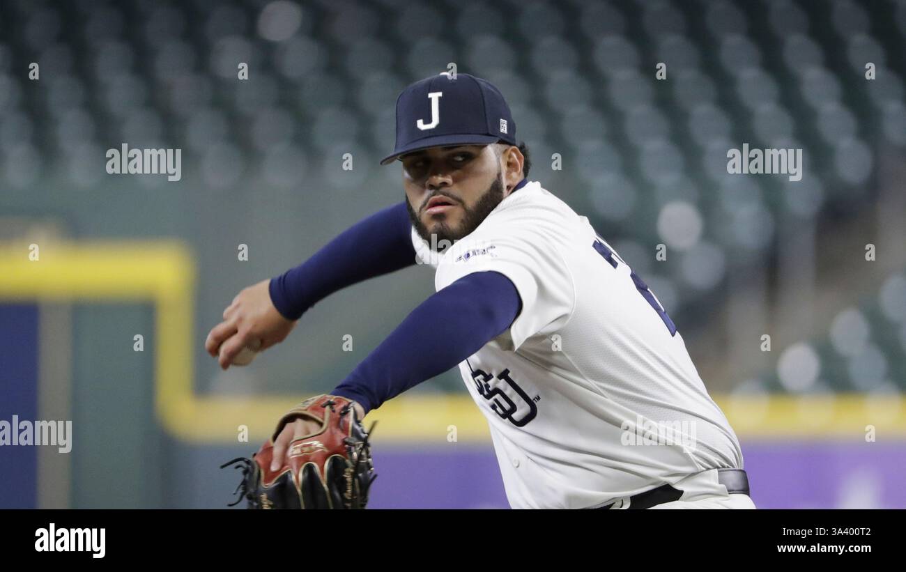 Jackson State pitcher Erick Gonzalez during an NCAA baseball game ...