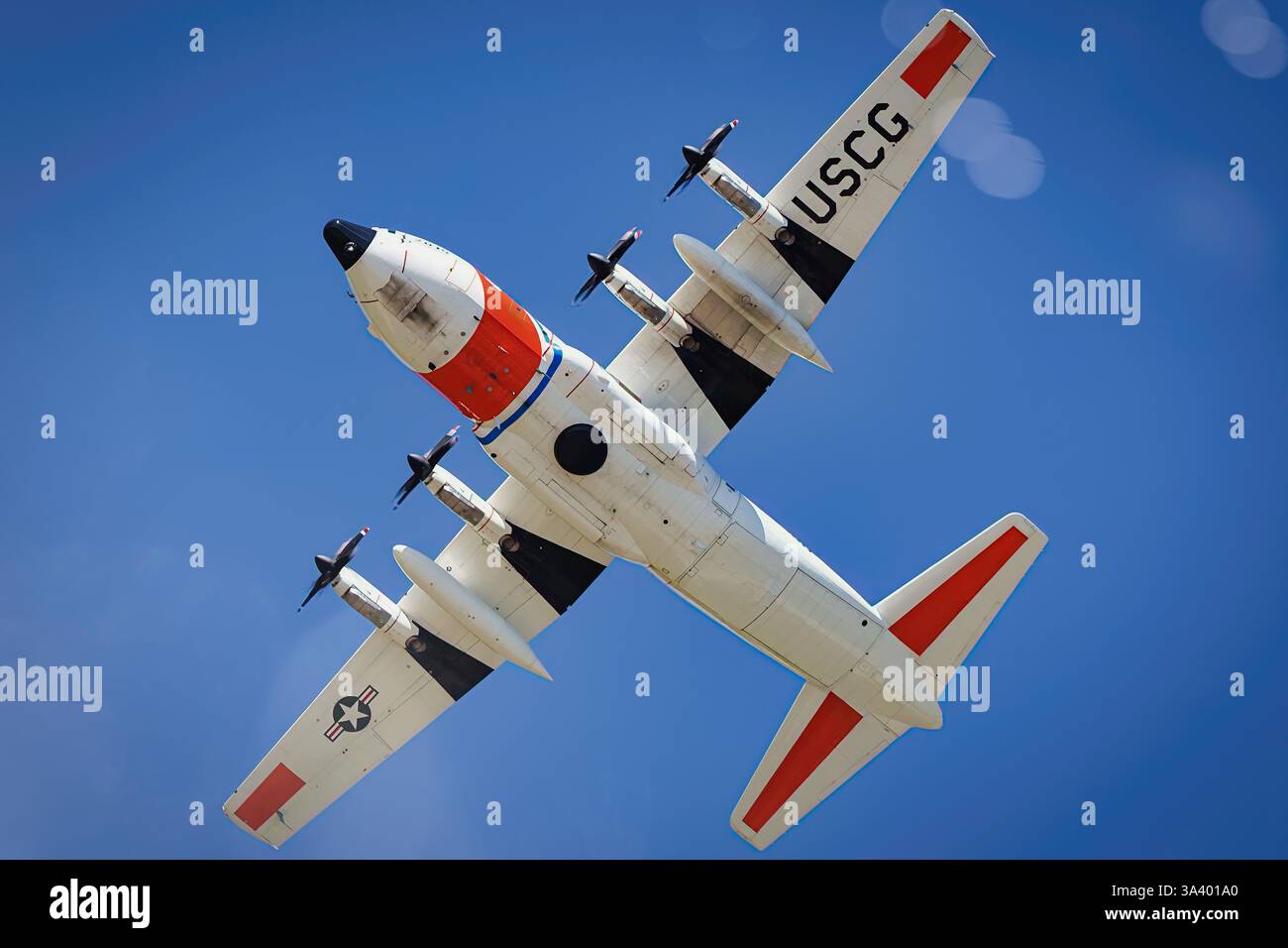 A US Coast Guard C-130 Hercules at the 2024 Oceana Airshow in Virginia ...