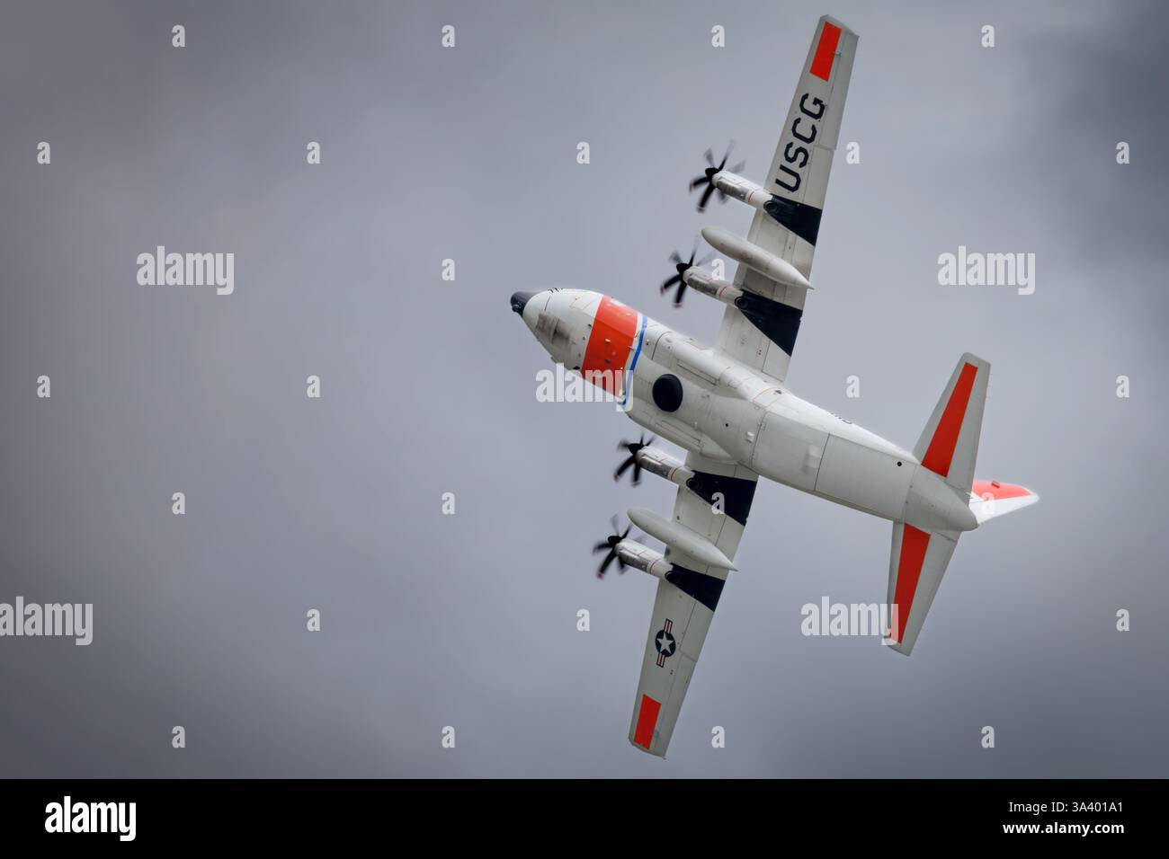 A US Coast Guard C-130 Hercules at the 2024 Oceana Airshow in Virginia ...