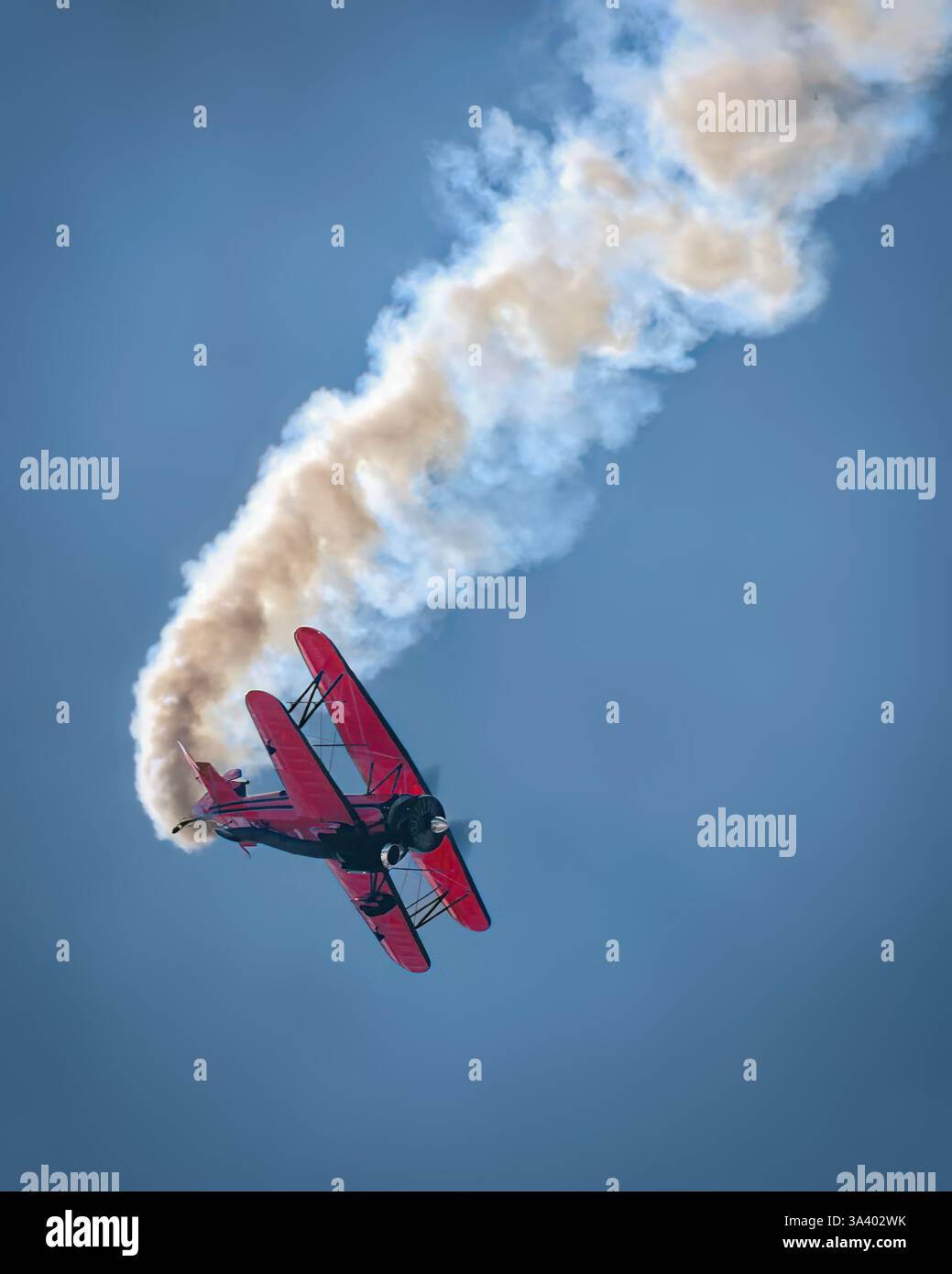 Jarrod Lindemann in his jet engined Waco biplane performing at the 2024 ...