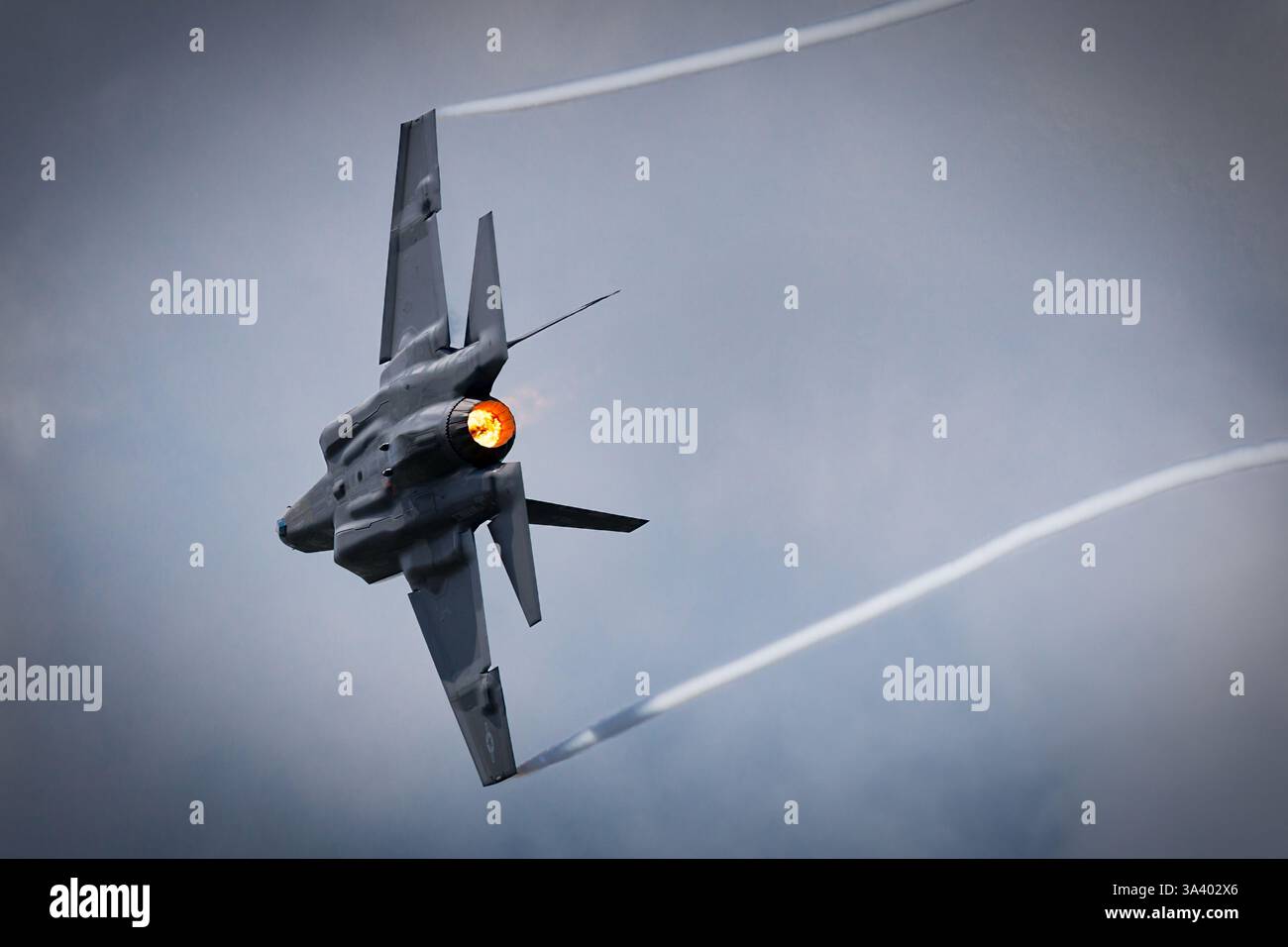 An F-35 Lightning II with its afterburner on at the 2024 NAS Oceana ...