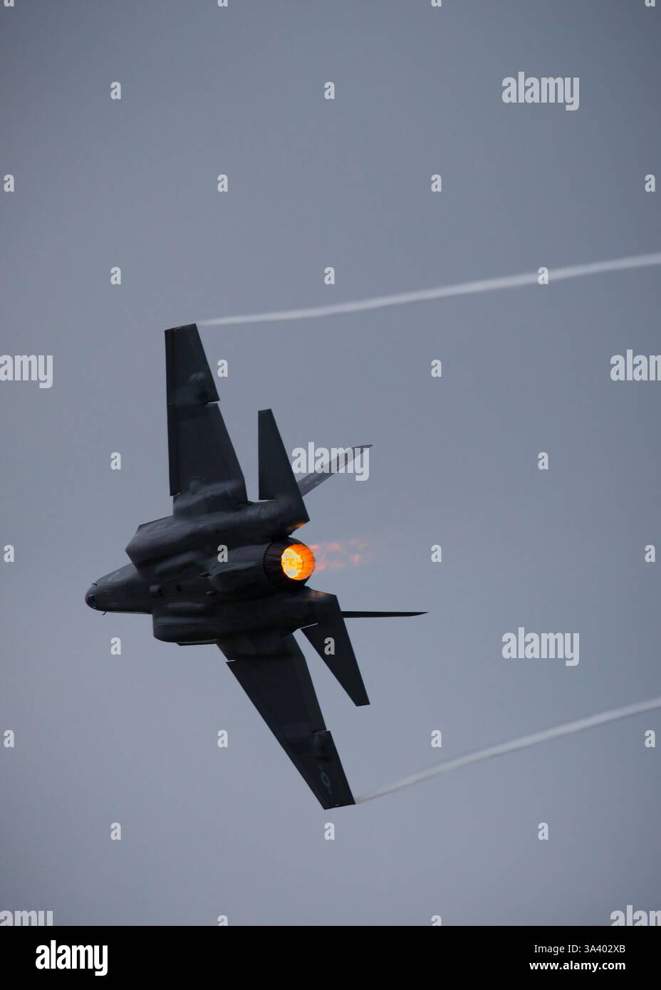 An F-35 Lightning II with its afterburner on at the 2024 NAS Oceana Airshow in Virginia Beach ...