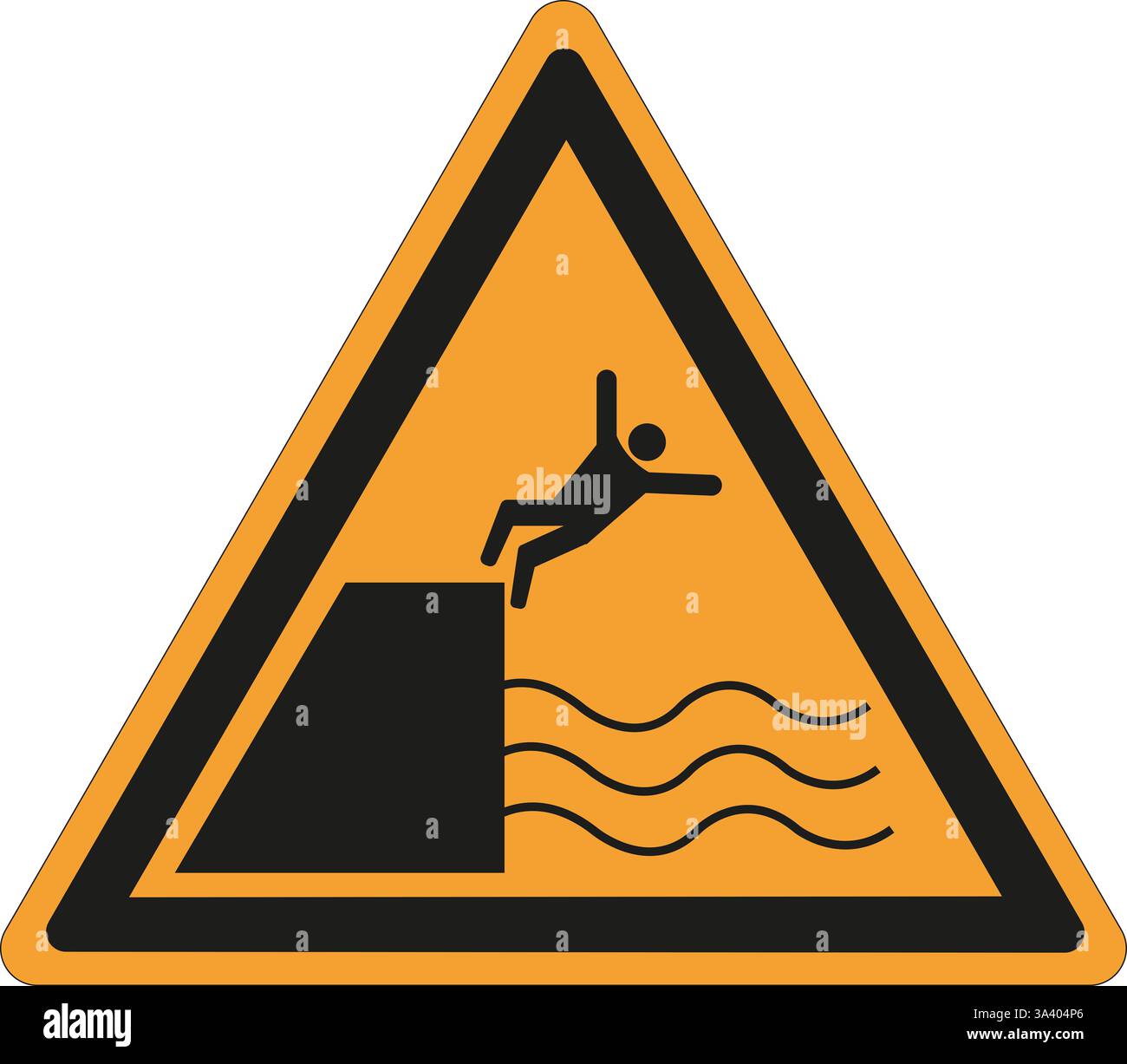 Irish hazard warning sign along maritime quay Stock Photo - Alamy