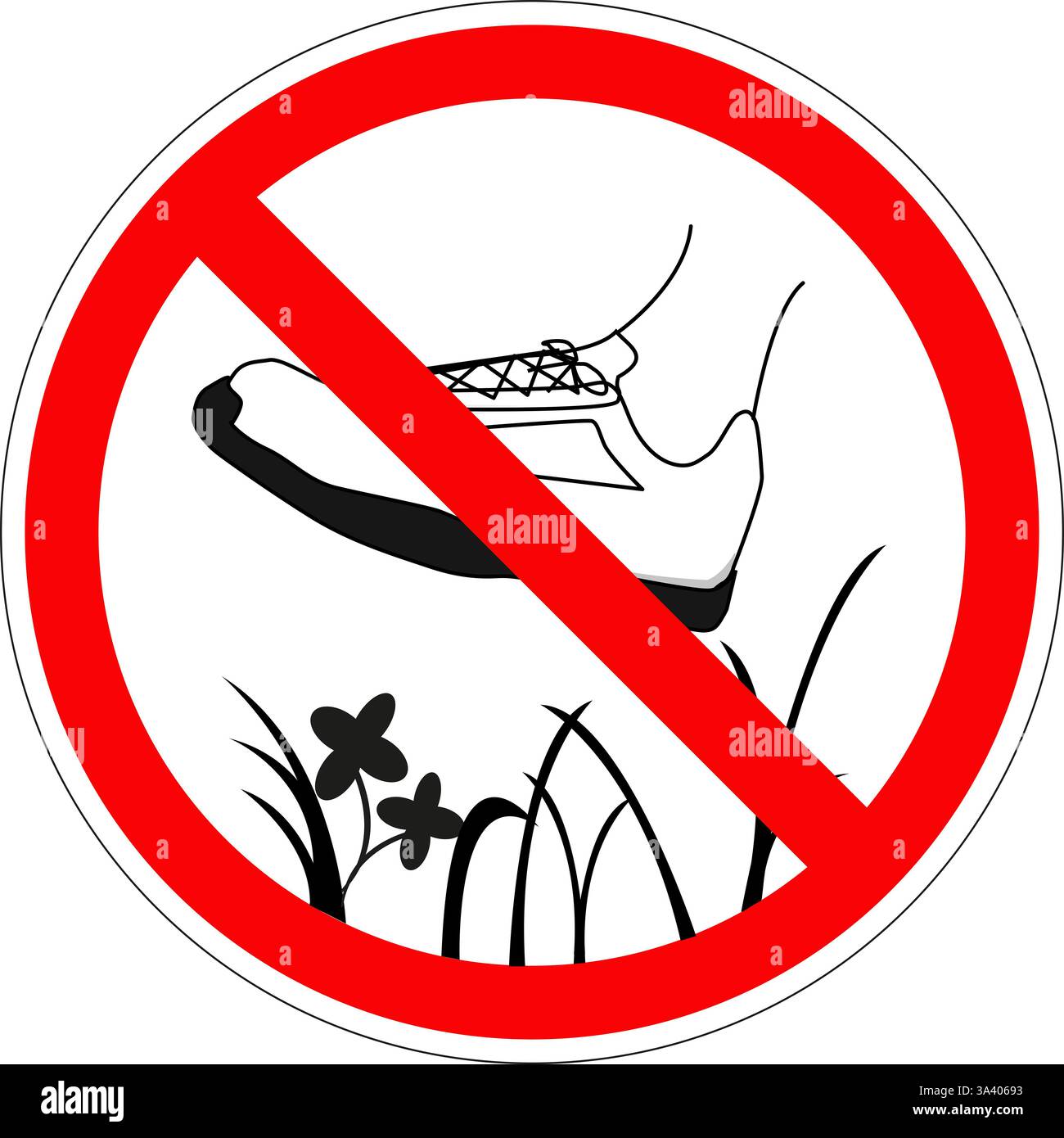Signs prohibition walking on hi-res stock photography and images - Alamy