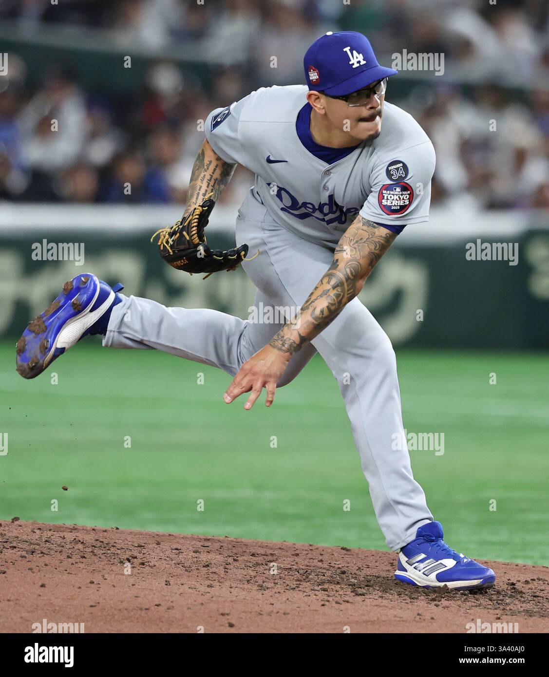 Anthony Banda of Los Angeles Dodgers throws a ball as middle reliever ...