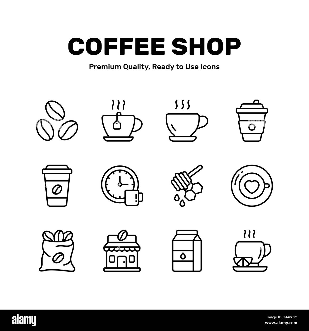 Grab this amazing icon set of coffee shop, premium vector ready to use ...