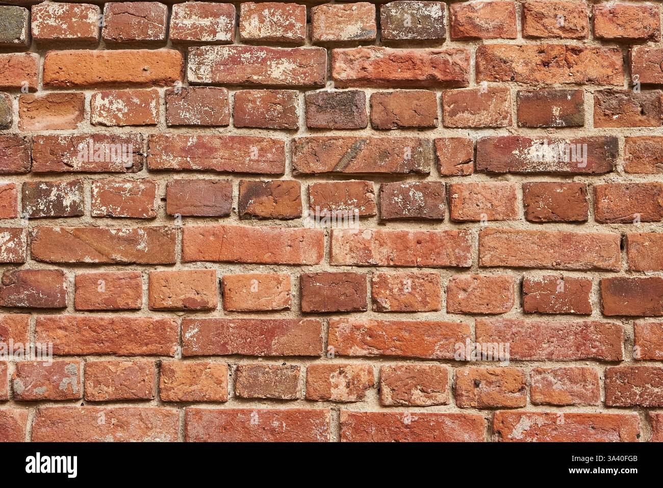Old red brick wall background, uneven brickwork Stock Photo - Alamy