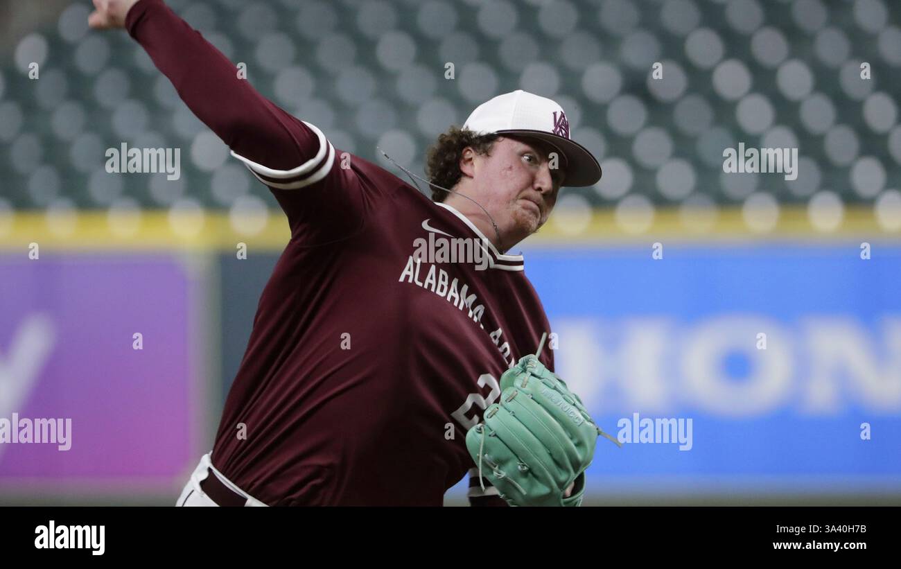 Alabama A&M pitcher Trey Scott during an NCAA baseball game on against ...