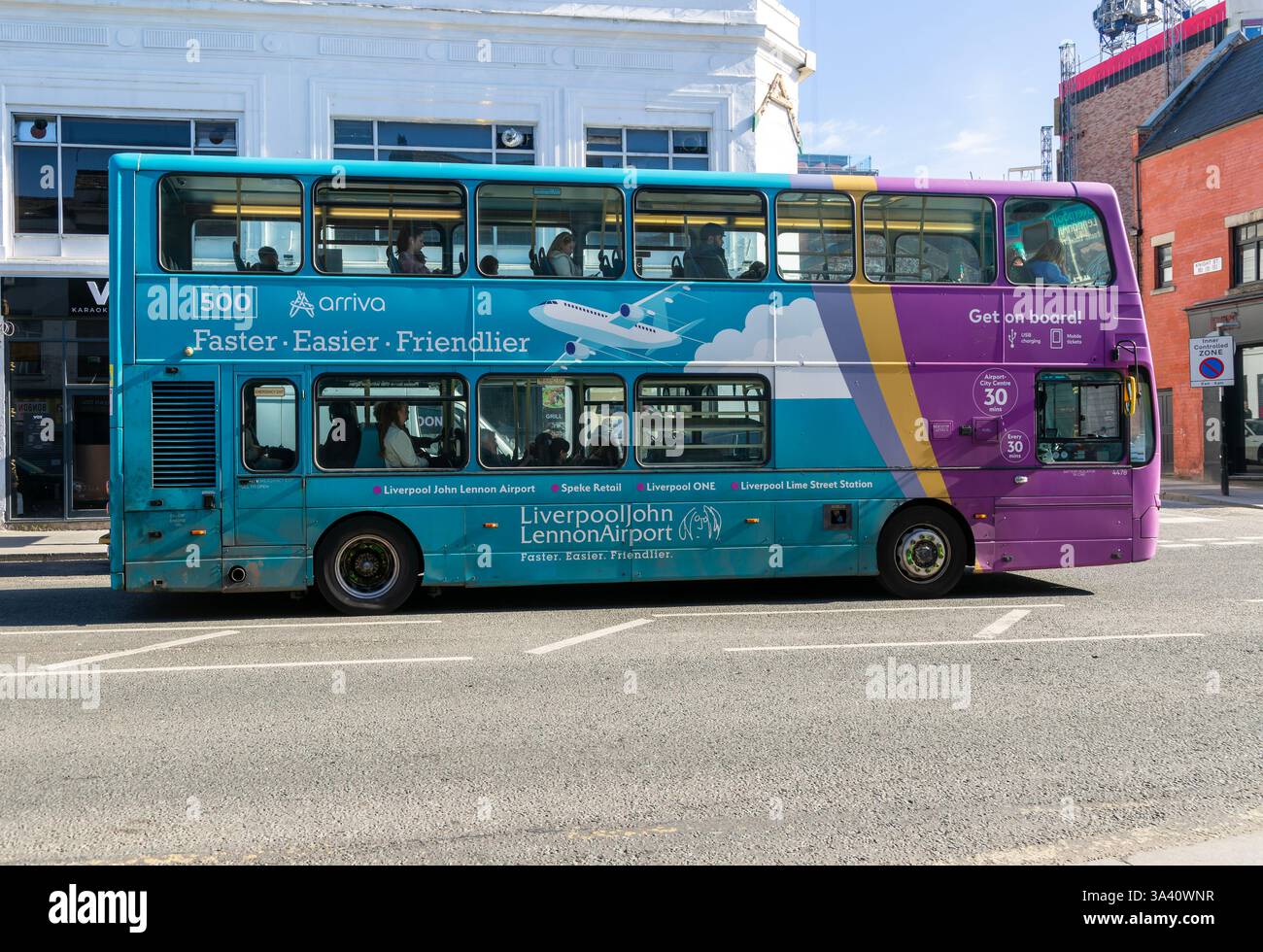 Arriva double-decker Wrightbus DB300 Gemini 2DL bus service to Airport ...