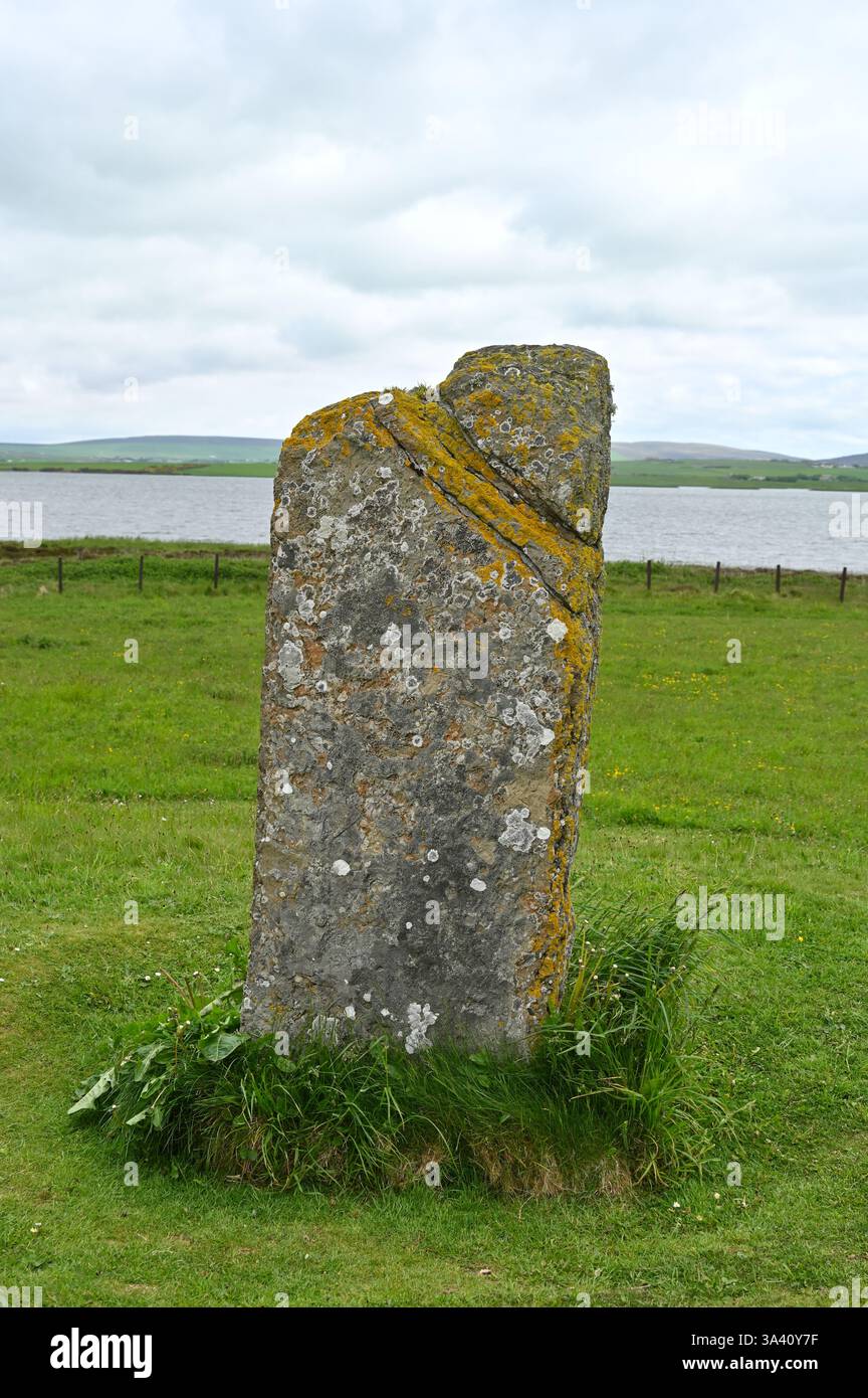 the Comet stone at the ring of Brodgar site, Orkney Scotland May Stock ...